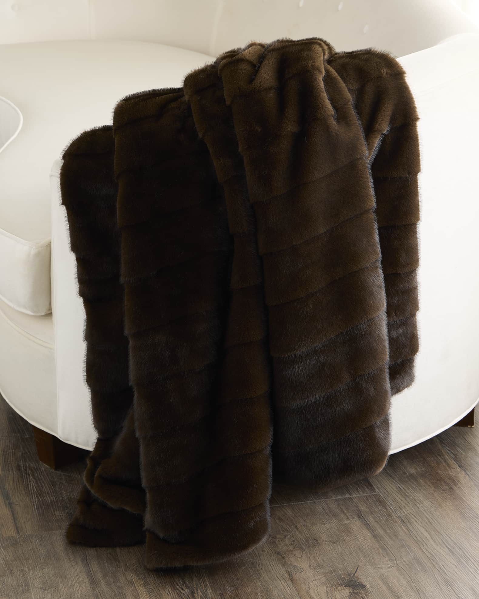 Lyla Grant Faux Mink Throw, 60" x 72" | Neiman Marcus