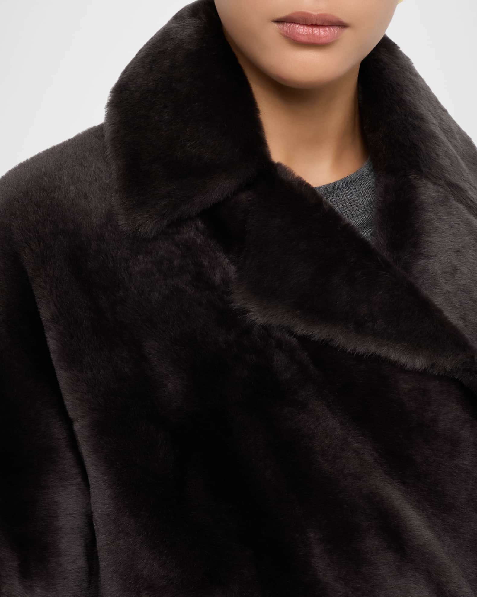 Yves Salomon Shearling Pea Coat | Neiman Marcus