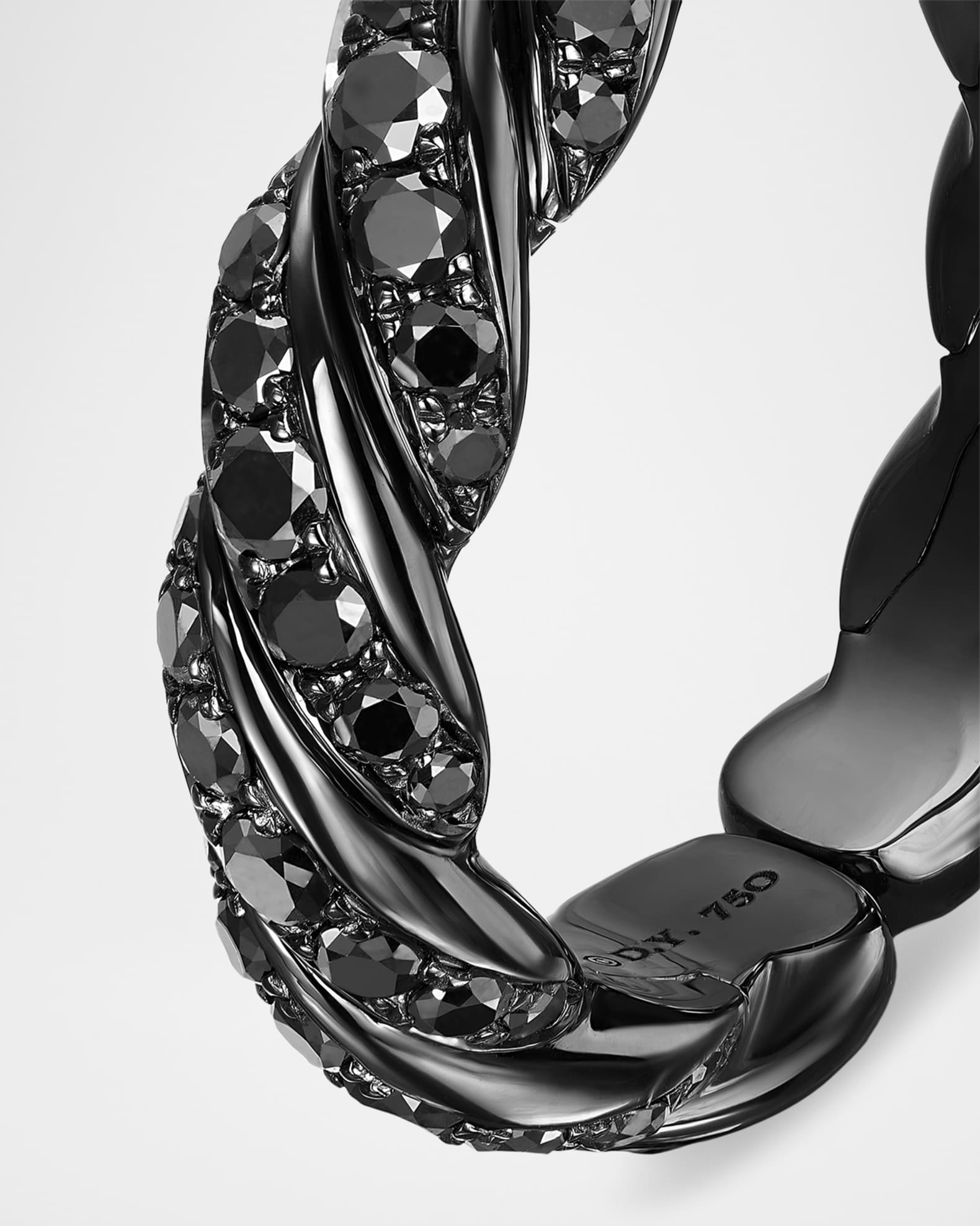 David Yurman Sculpted Cable Flex Band Ring with Black Diamonds in 18K ...