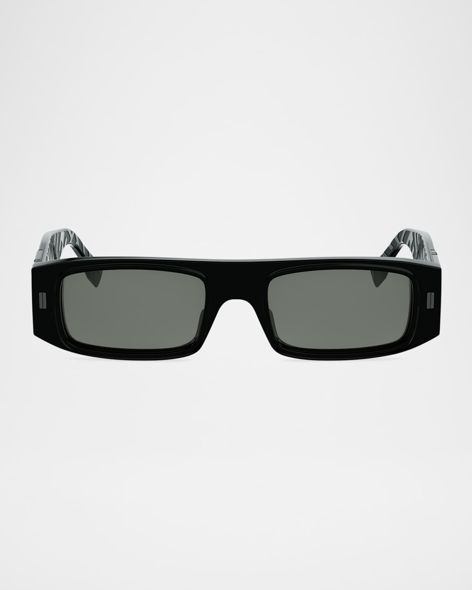 Fendi Men's FF Squared Acetate Rectangle Sunglasses | Neiman Marcus