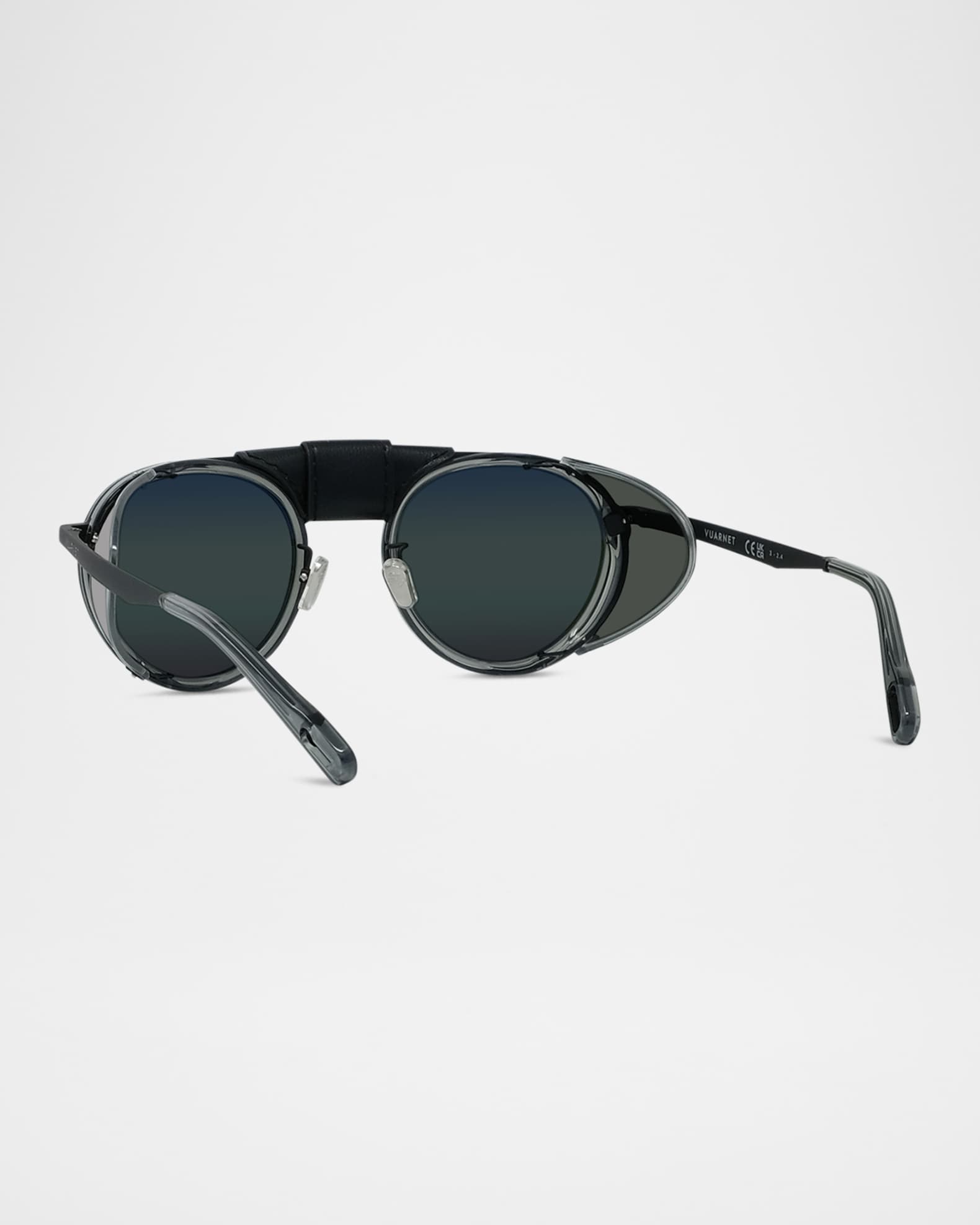 Vuarnet Men's Glacier 01 Round Sunglasses with Side Shields | Neiman Marcus