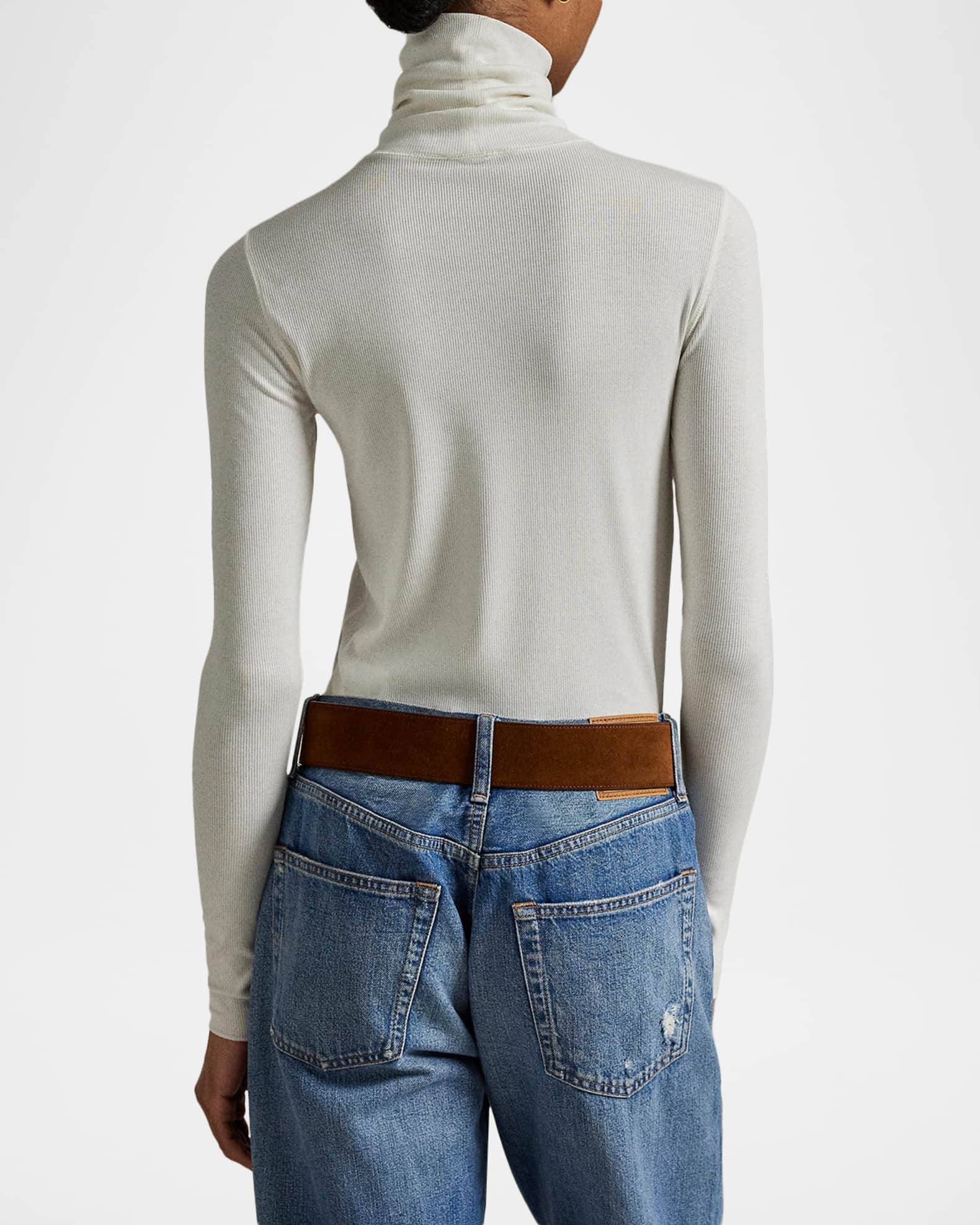 Polo Ralph Lauren Stretch Ribbed Turtleneck | Neiman Marcus