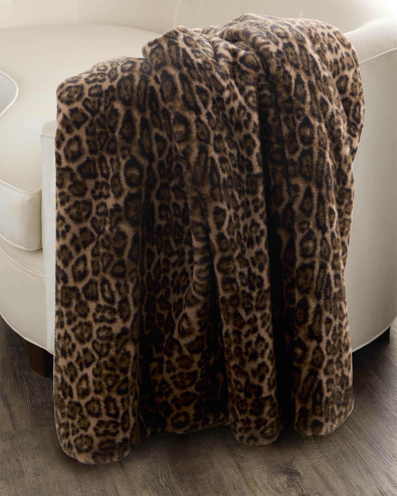 black leopard fur throw