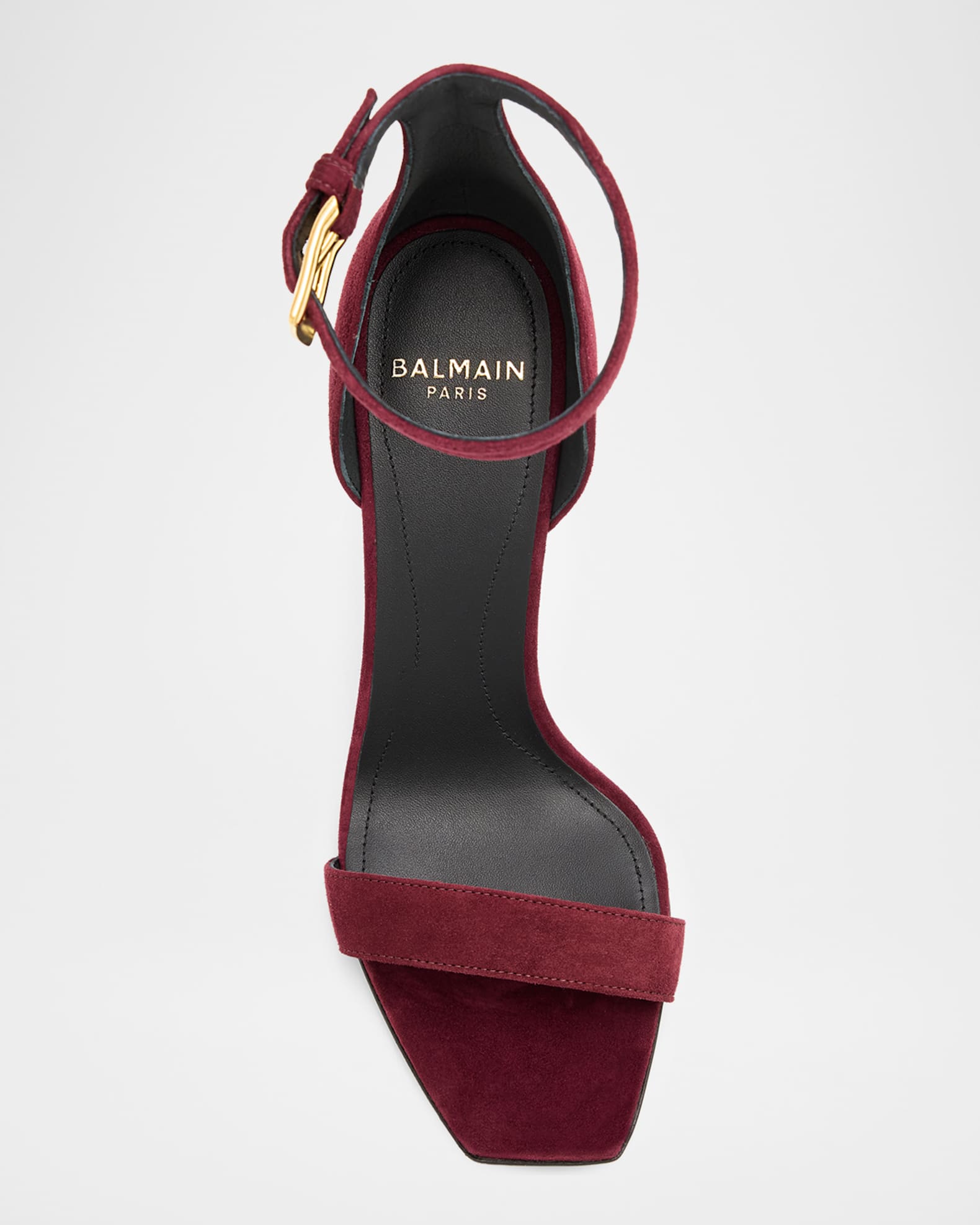 Balmain Suede Ankle-Strap Sandals | Neiman Marcus
