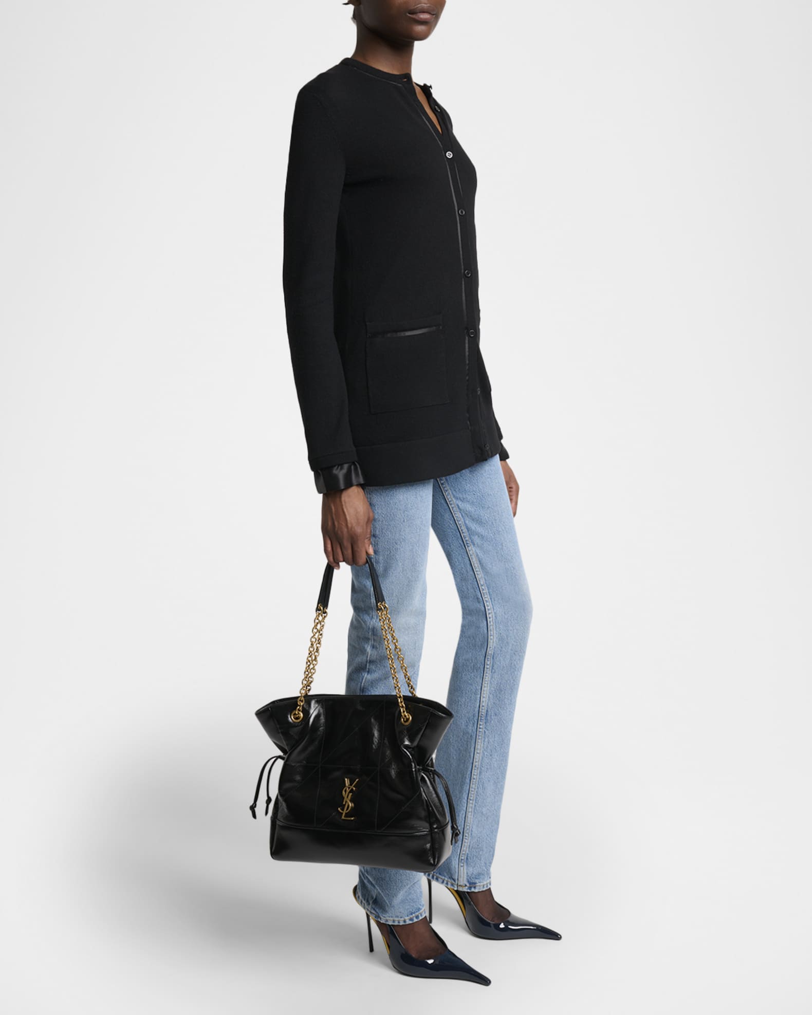 Saint Laurent Jamie 4.3 Small YSL Shopper Tote Bag in Leather | Neiman ...