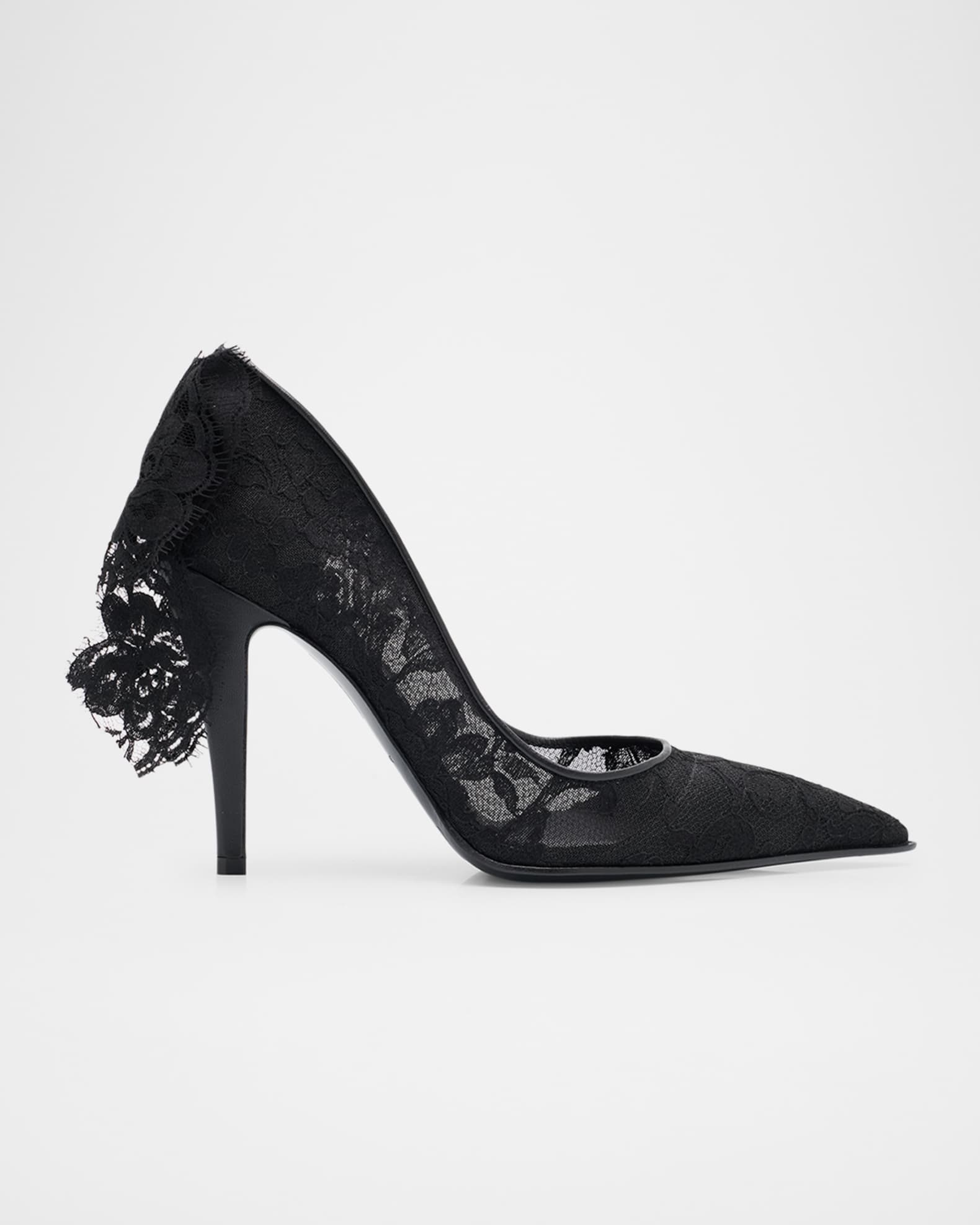 McQueen Floral Lace Pumps | Neiman Marcus