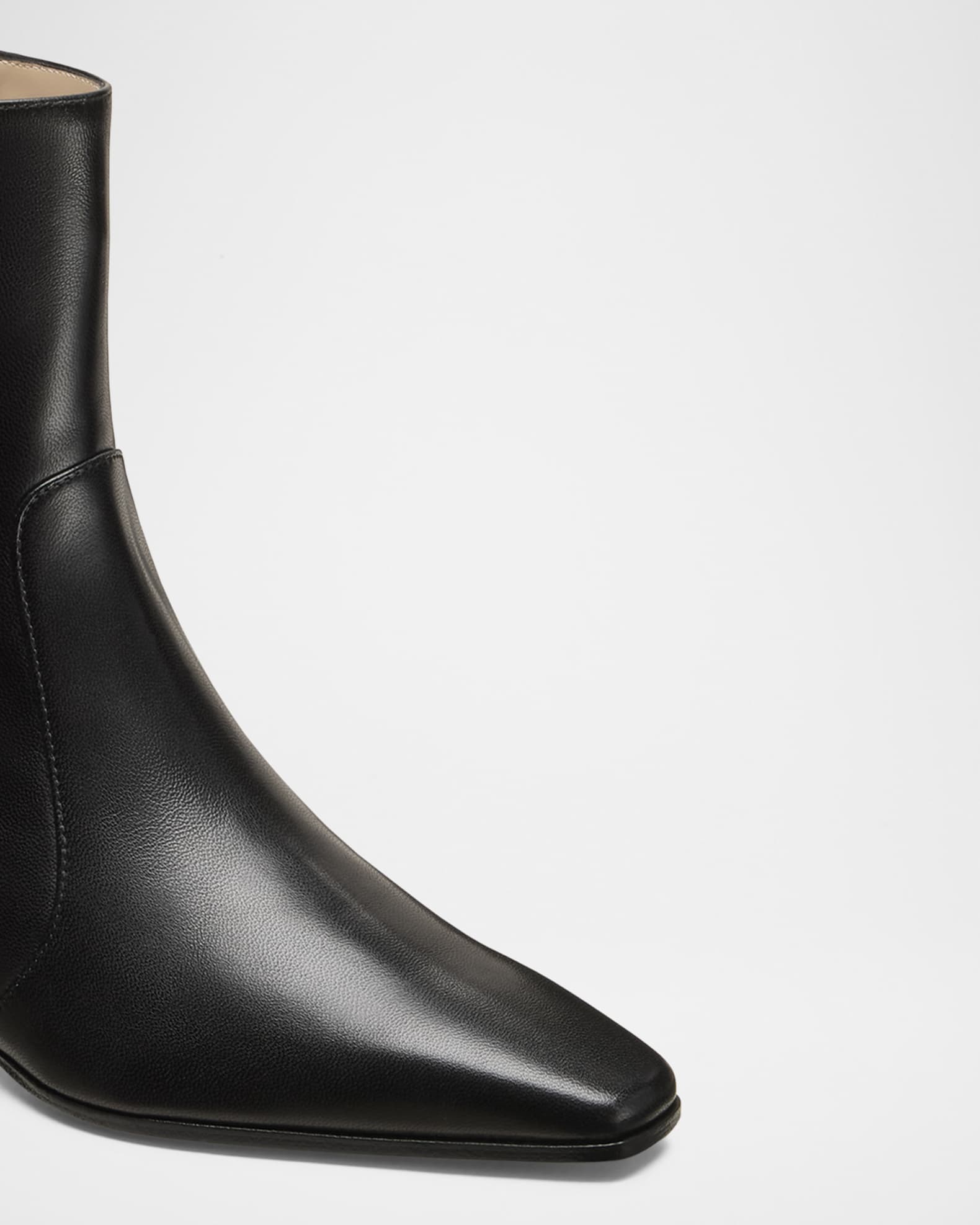Stuart Weitzman 50mm Stassi Leather Zip Booties | Neiman Marcus