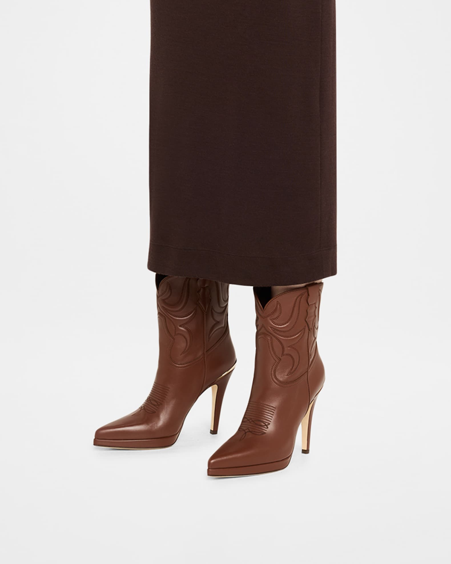 Partlow Camp Embroidered Leather Stiletto Cowboy Boots | Neiman Marcus