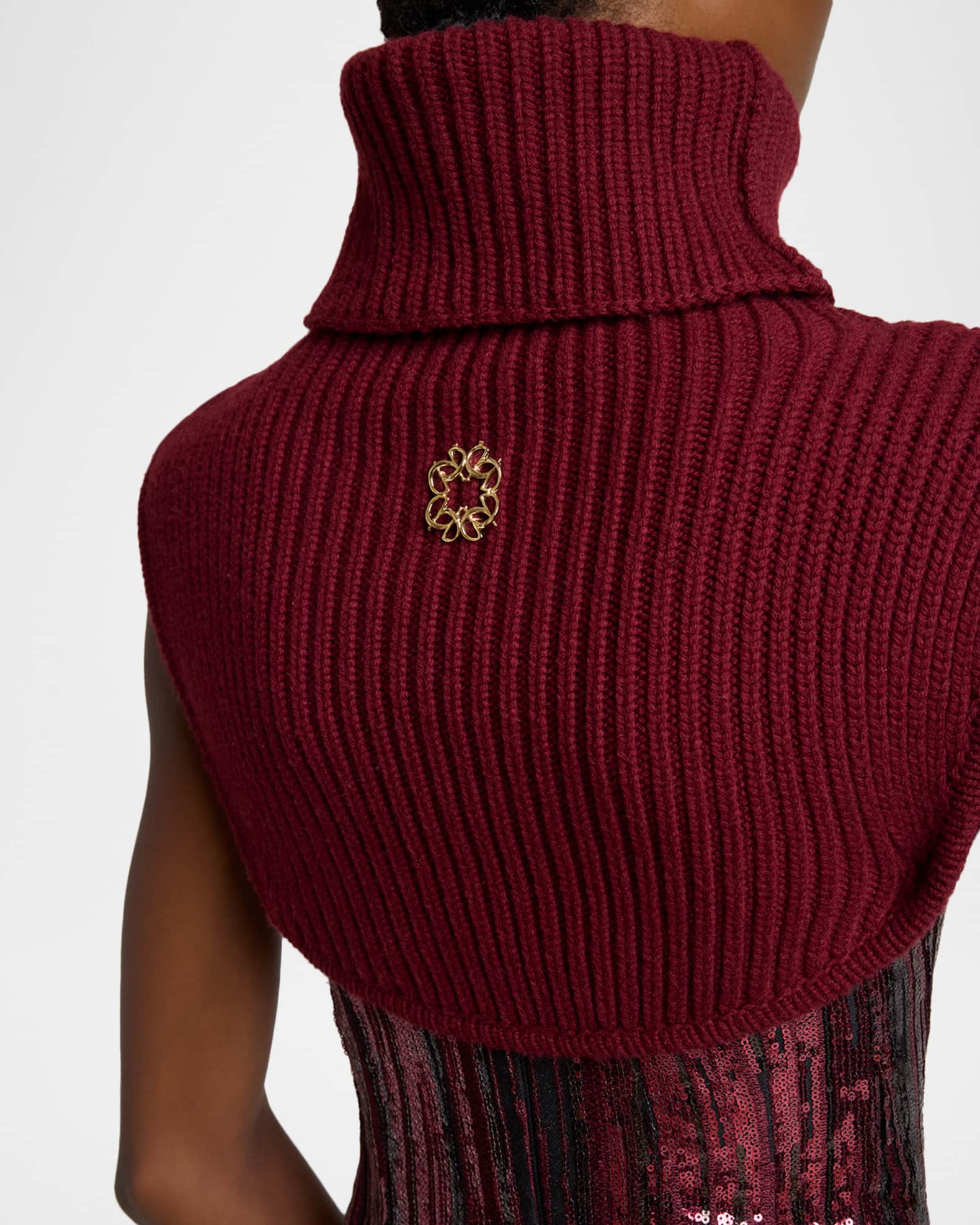 Elie Saab Wool-Cashmere Knit Turtleneck Dickey | Neiman Marcus