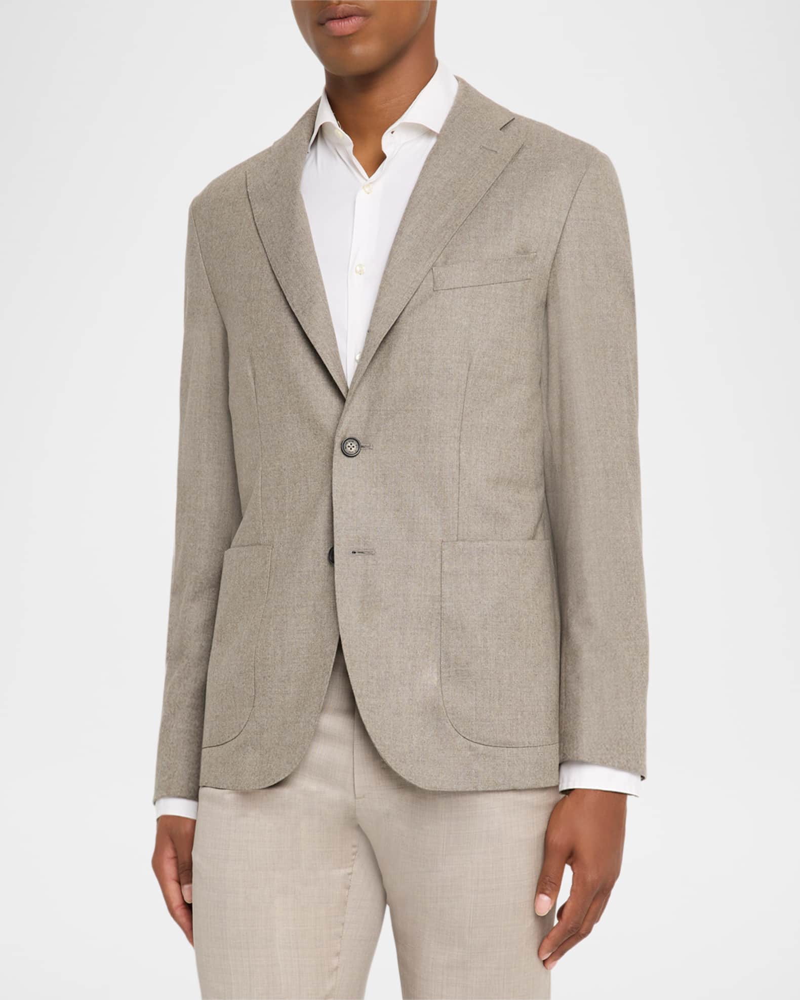 Eton Men's Wool Flannel Deconstructed Blazer Jacket | Neiman Marcus