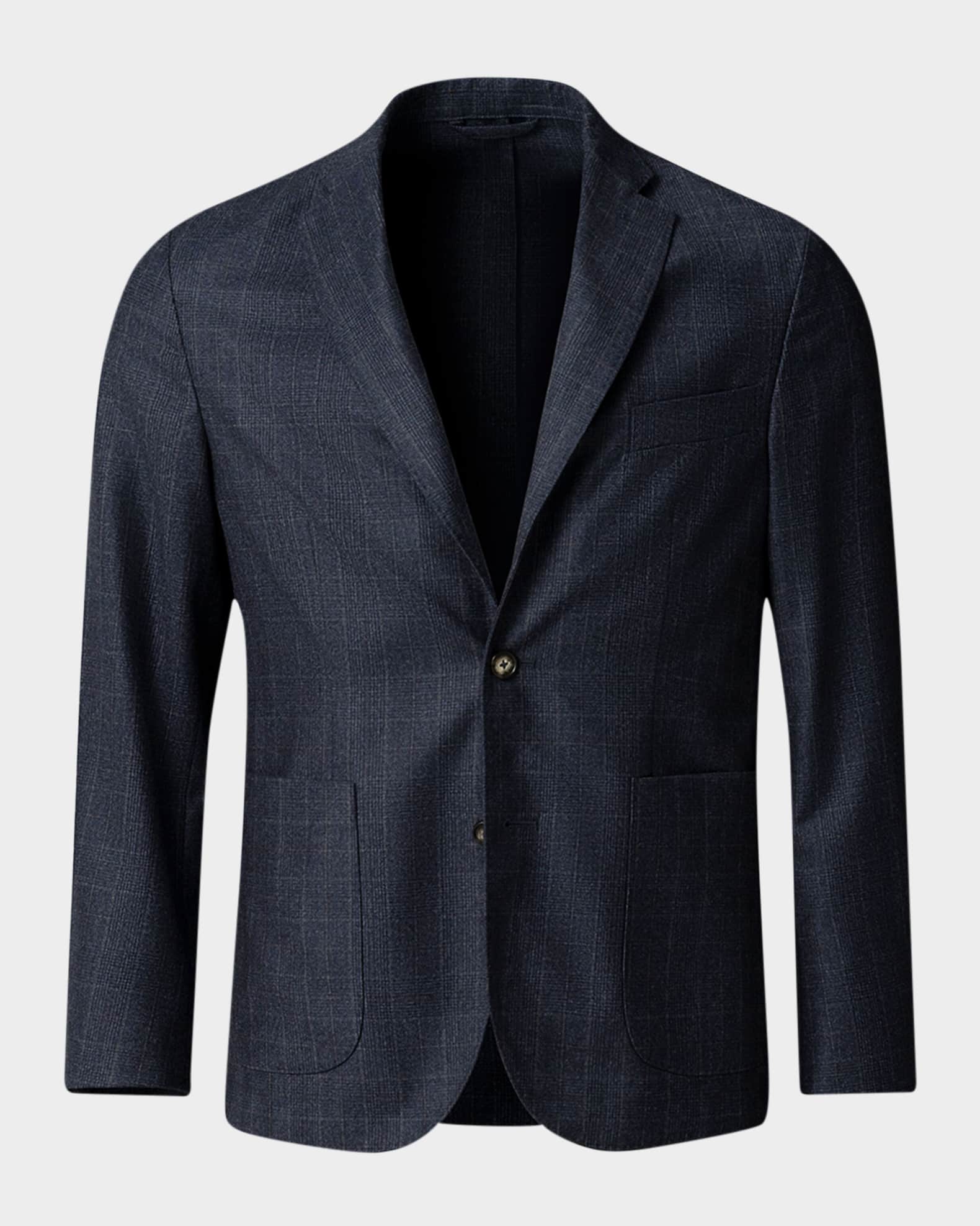 Eton Men's Wool Check Deconstructed Blazer Jacket | Neiman Marcus