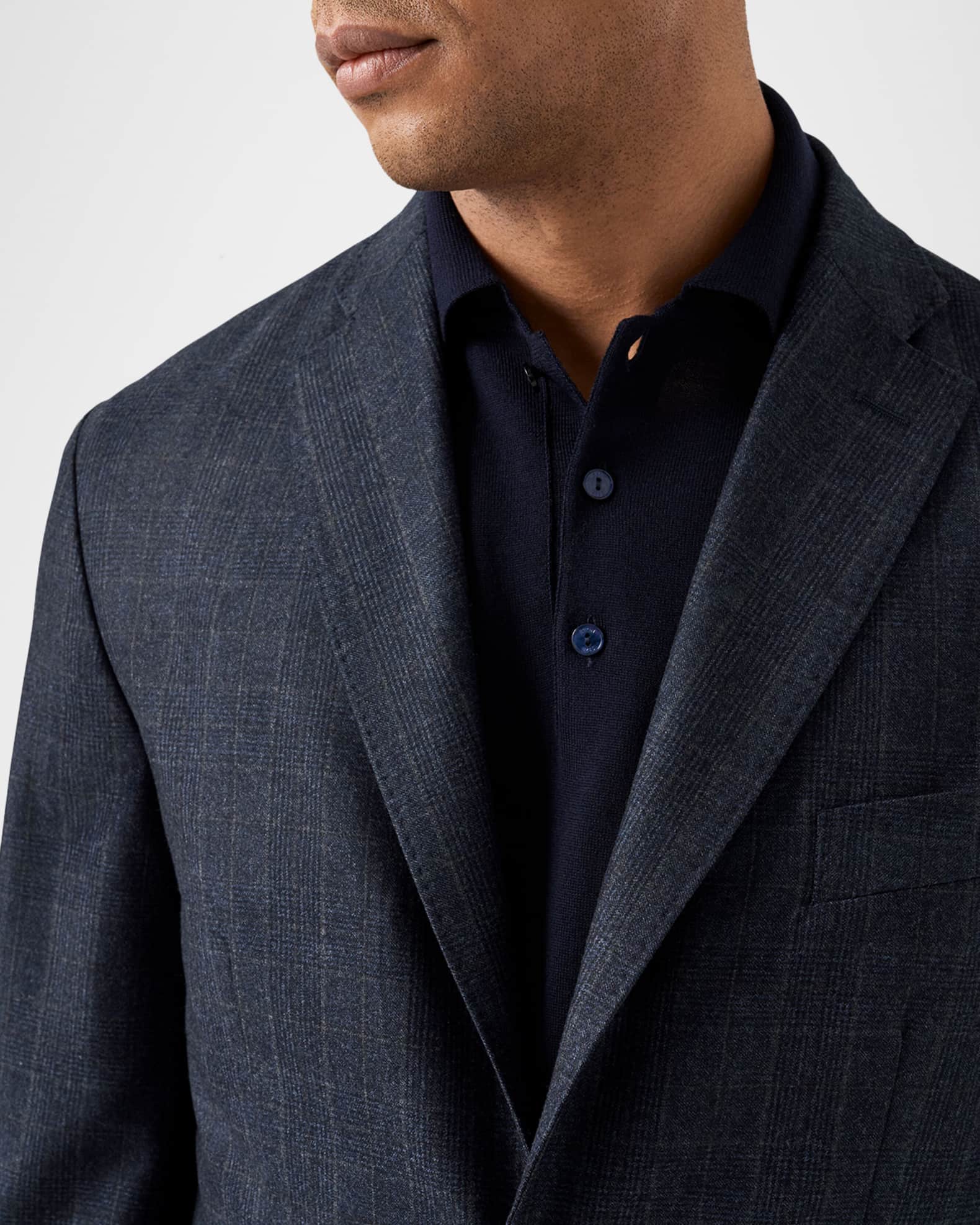 Eton Men's Wool Check Deconstructed Blazer Jacket | Neiman Marcus