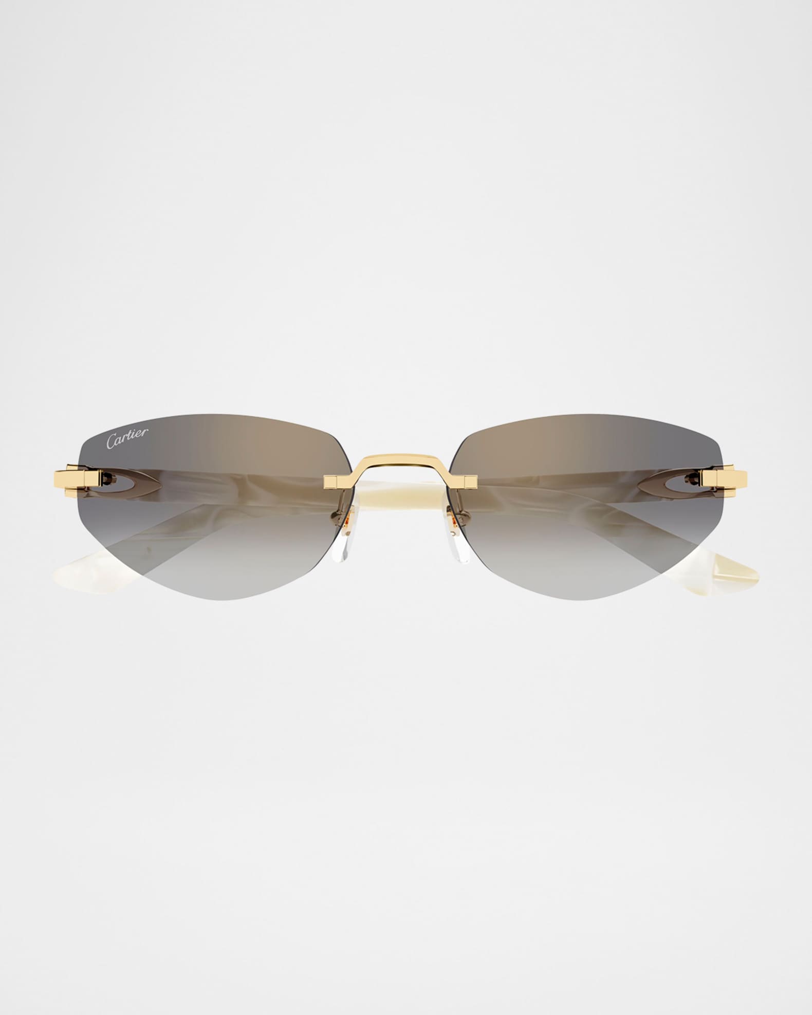 Cartier Decor C Rimless Metal Oval Sunglasses | Neiman Marcus
