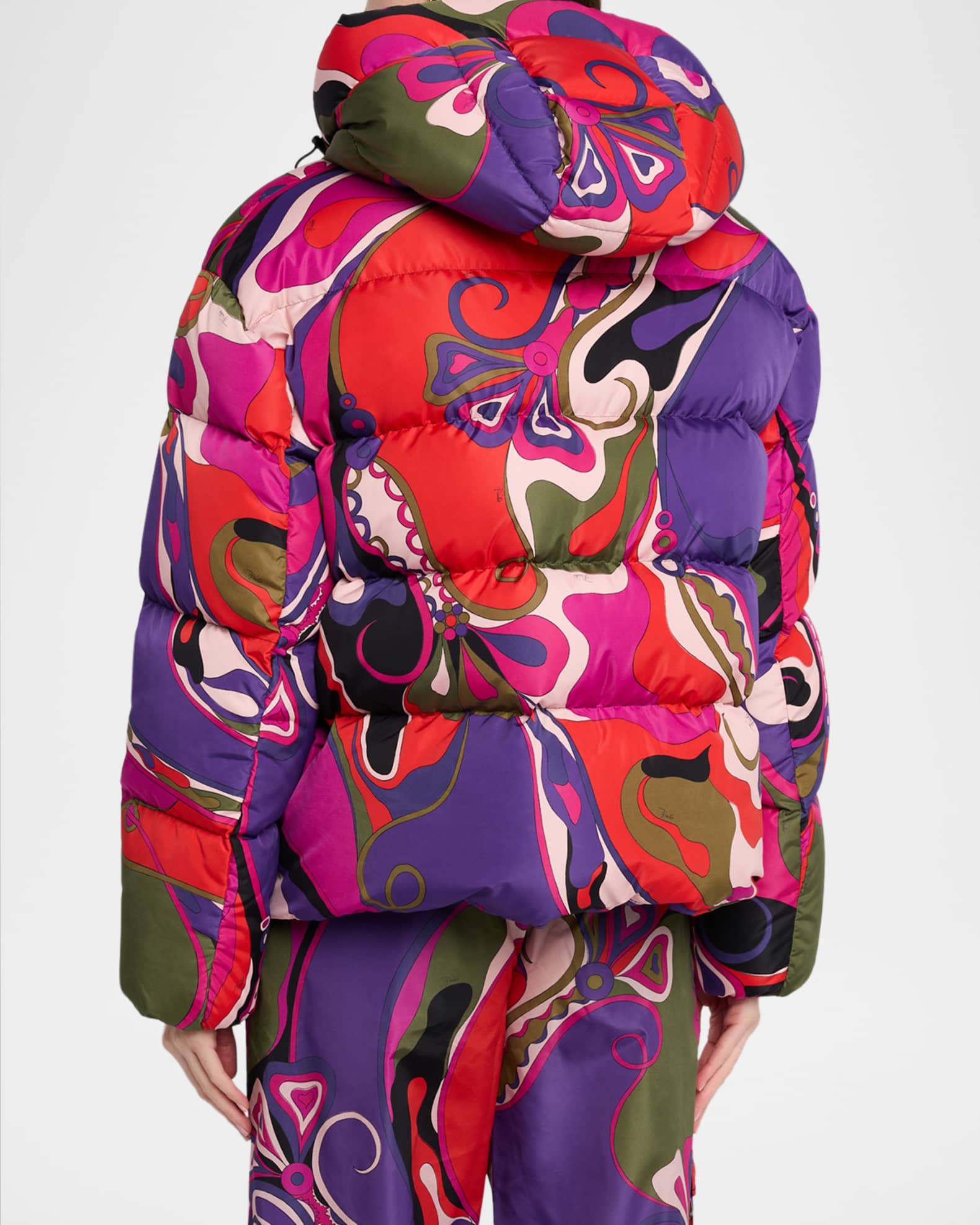 Pucci Orchidee Print Puffer Jacket | Neiman Marcus