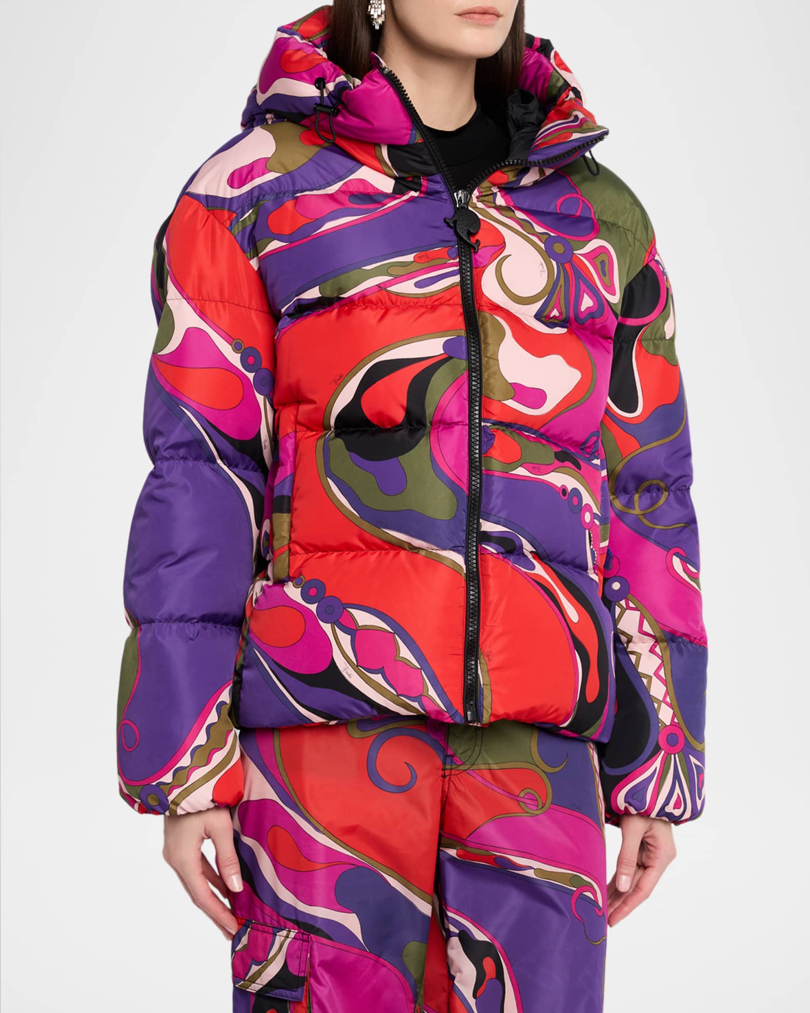 Pucci Orchidee Print Puffer Jacket | Neiman Marcus