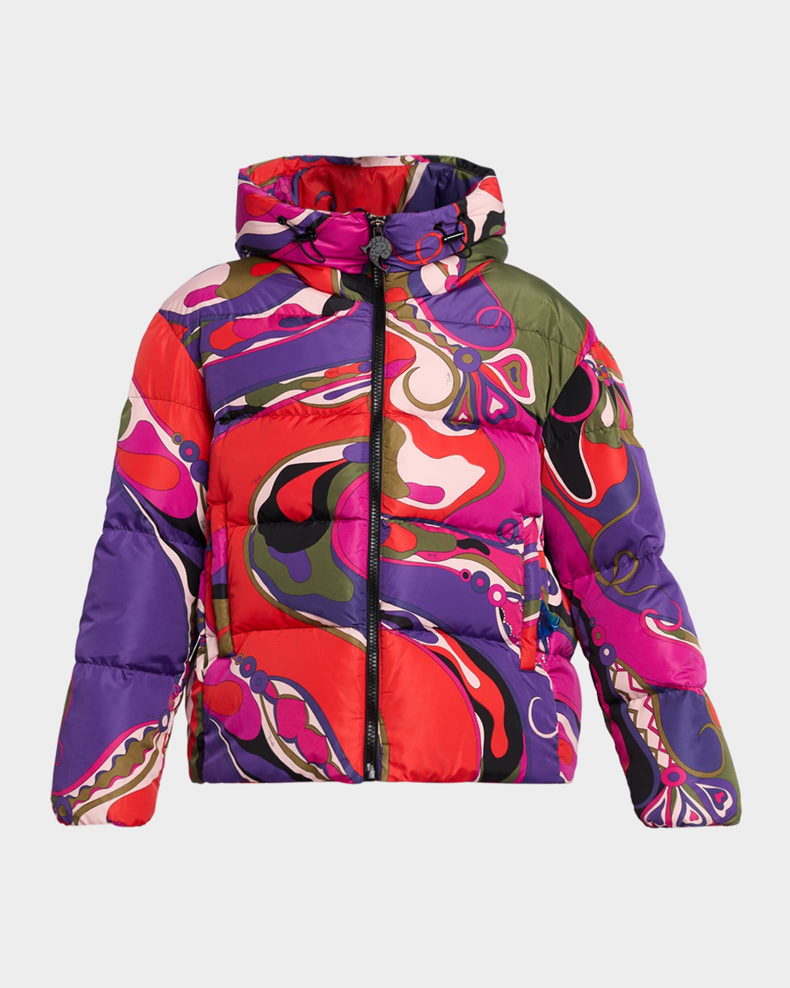 Pucci Orchidee Print Puffer Jacket | Neiman Marcus
