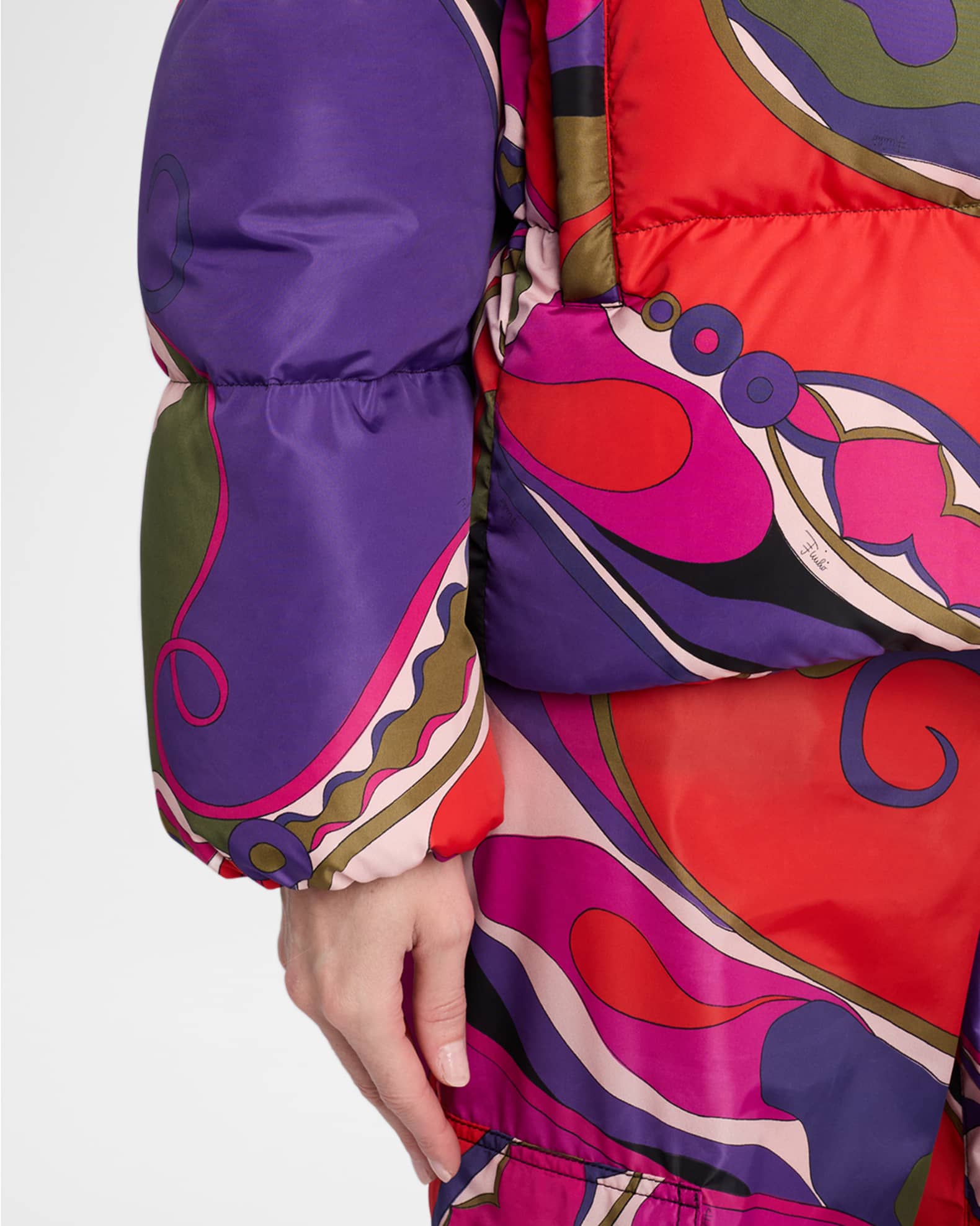 Pucci Orchidee Print Puffer Jacket | Neiman Marcus