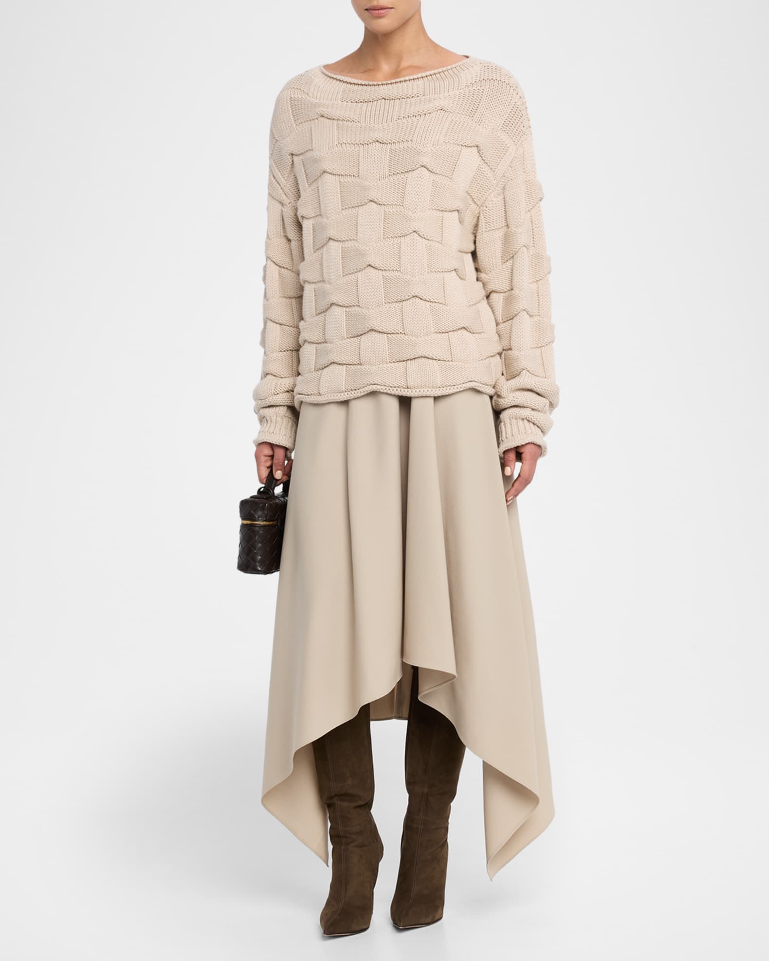 Lafayette 148 New York Chunky Basket-Weave Wool Knit Sweater | Neiman ...