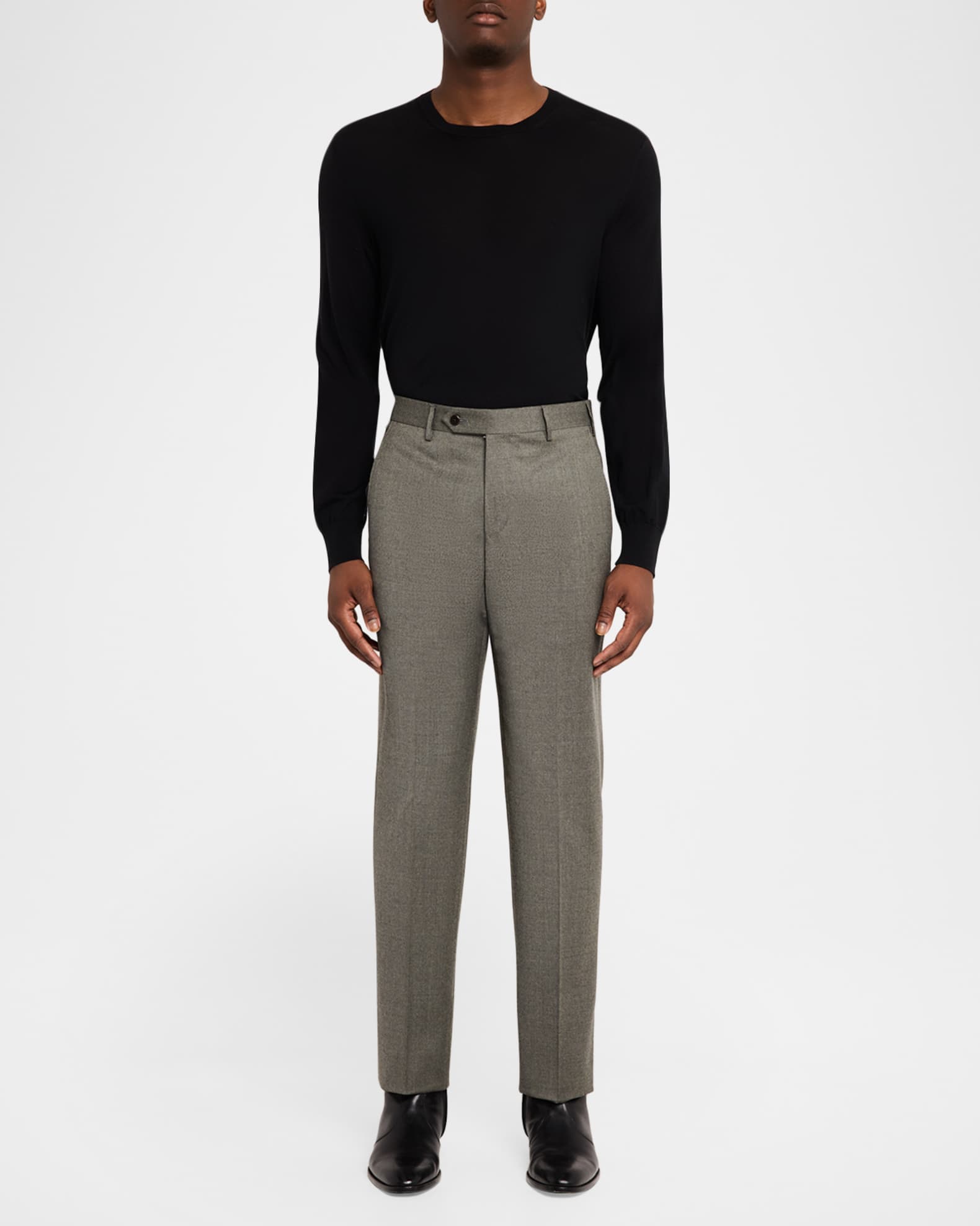Zanella Men's Parker Wool Flannel Pants | Neiman Marcus