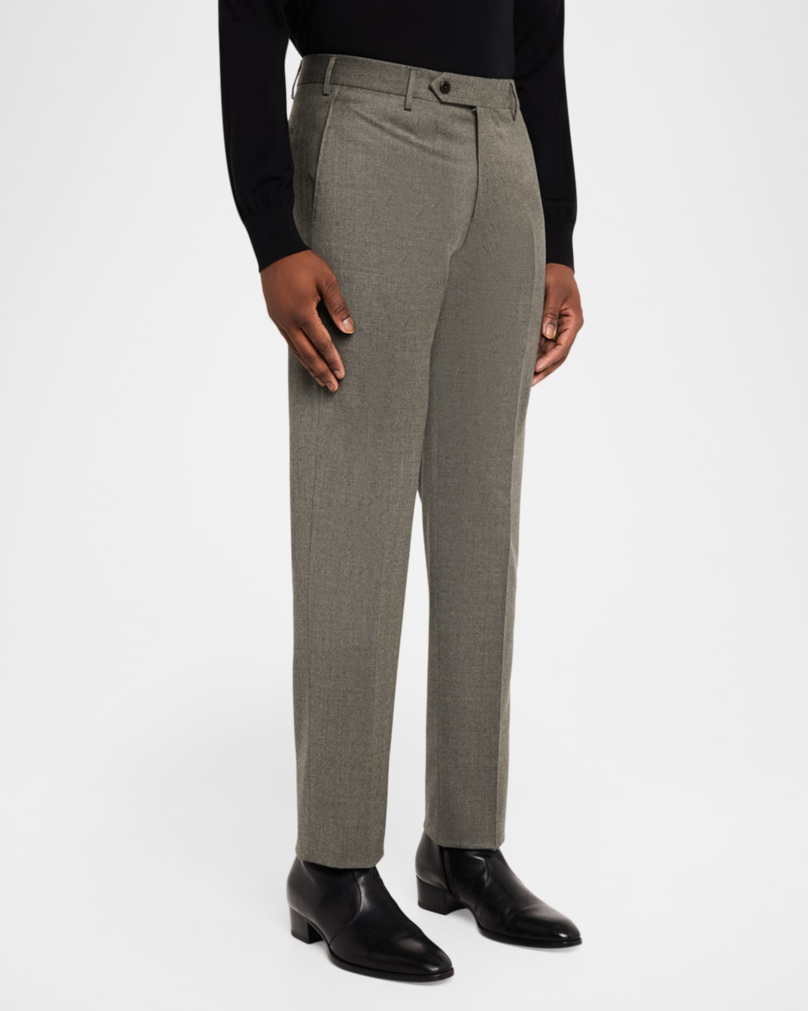 Zanella Men's Parker Wool Flannel Pants | Neiman Marcus