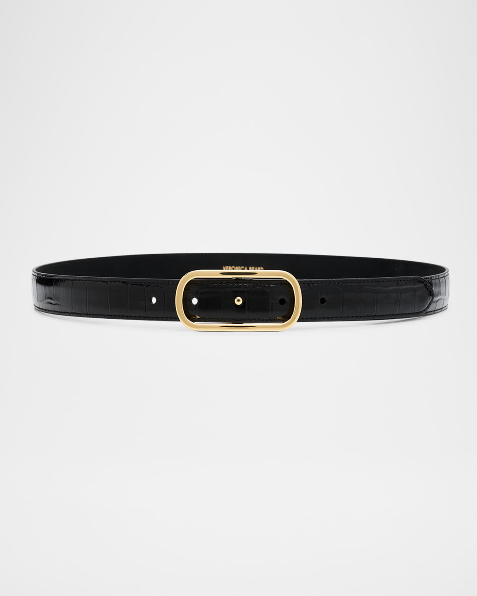Veronica Beard Loop Croc-Embossed Belt | Neiman Marcus