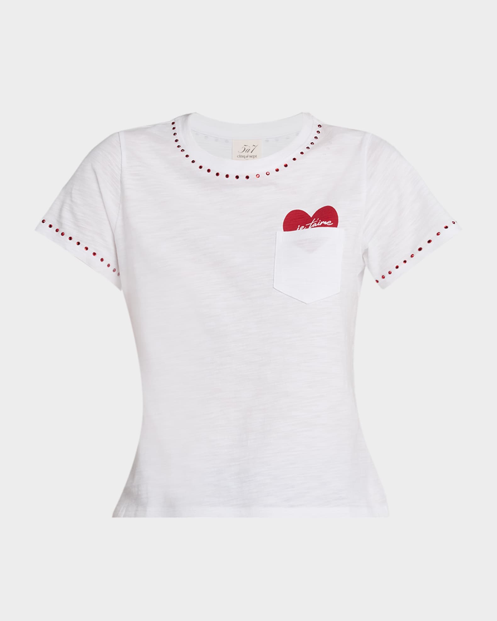 Cinq a Sept Shrunken Heart Pocket Tee | Neiman Marcus