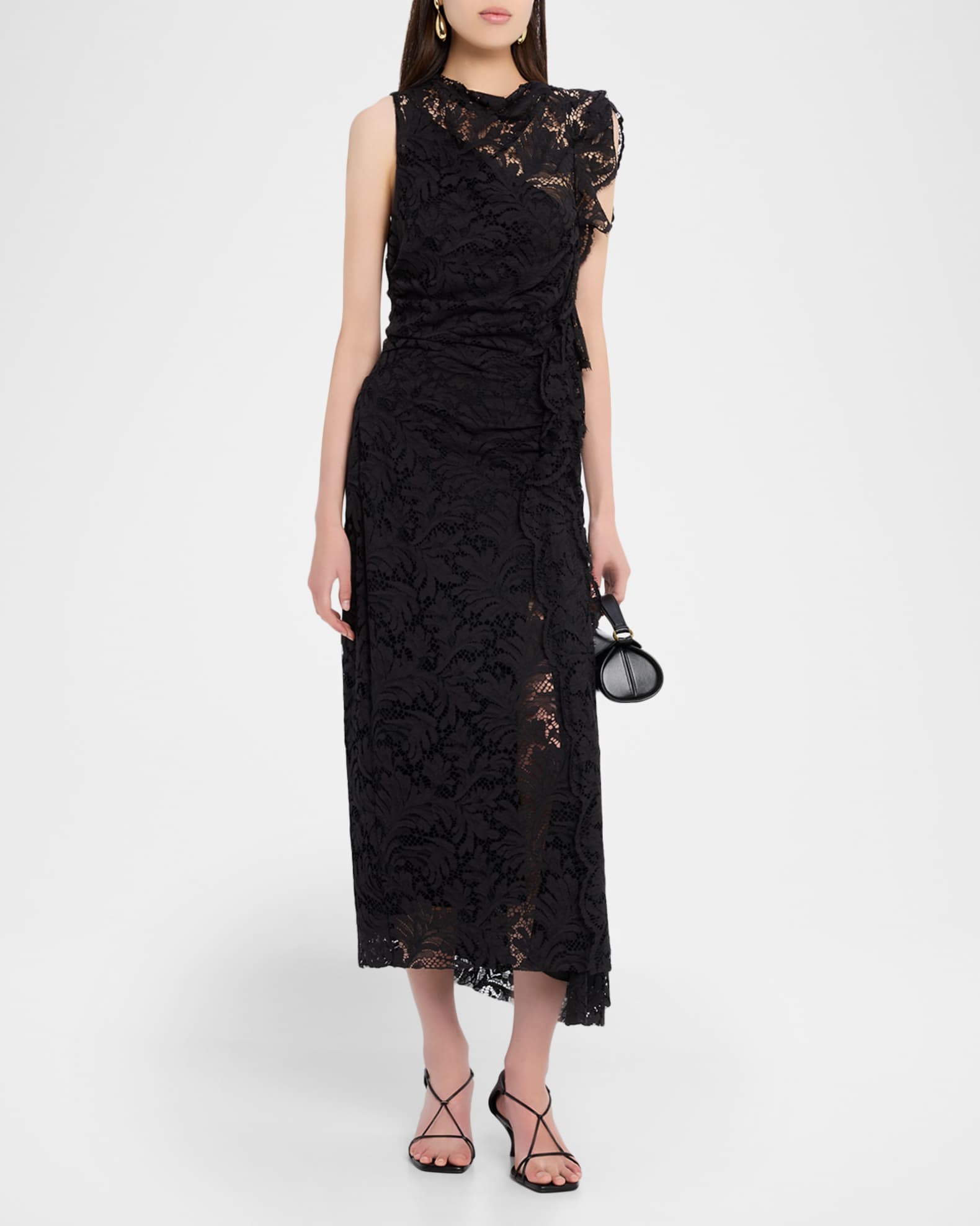 Astrid Draped Lace Dress | Neiman Marcus