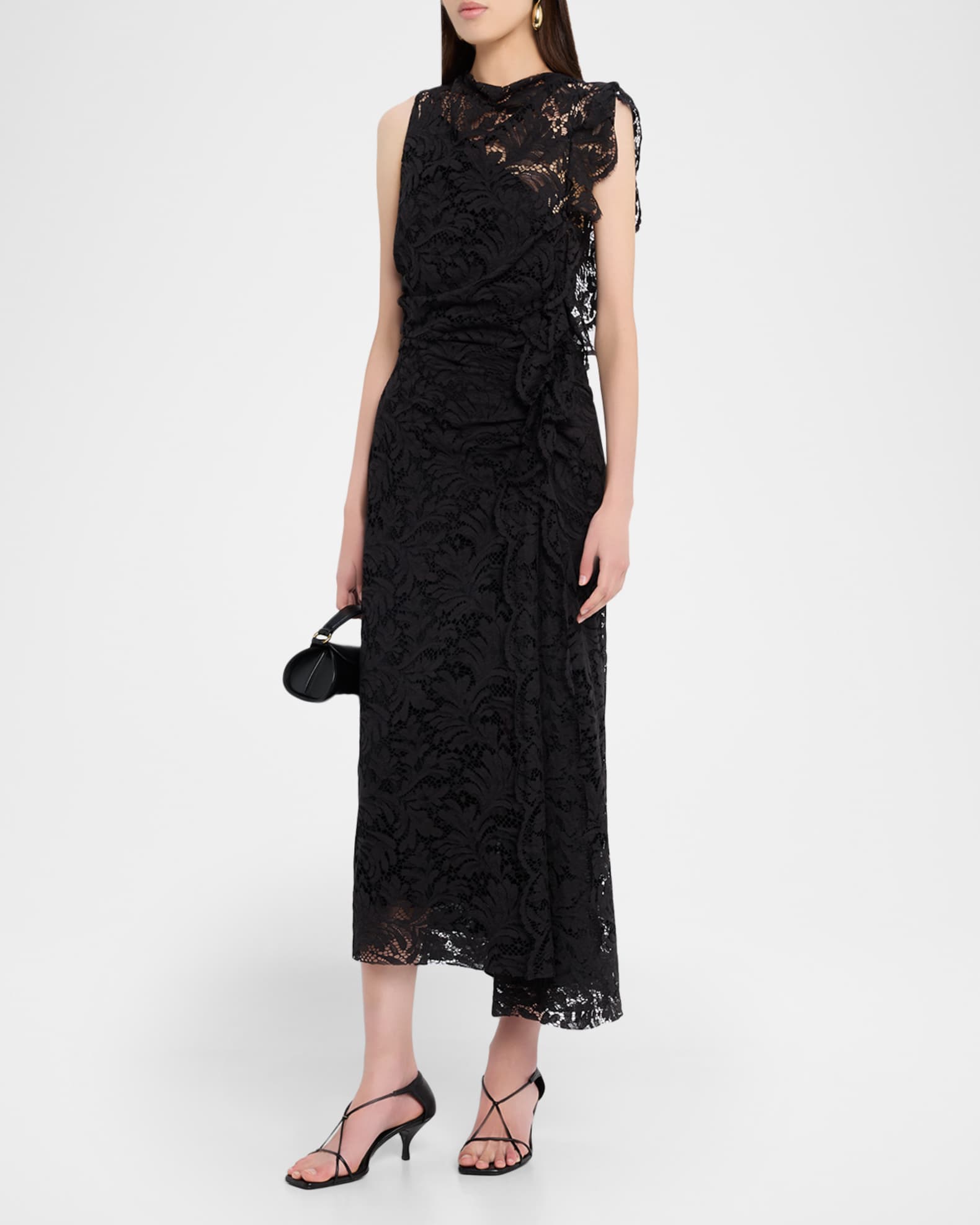 Astrid Draped Lace Dress | Neiman Marcus