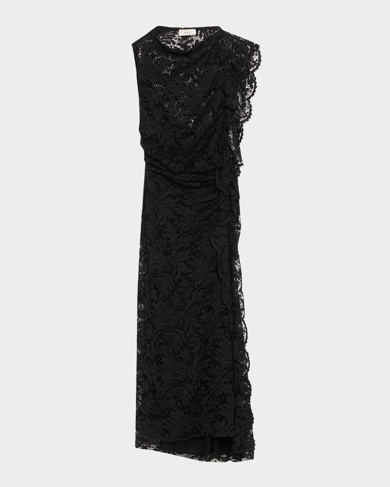 Astrid Draped Lace Dress | Neiman Marcus