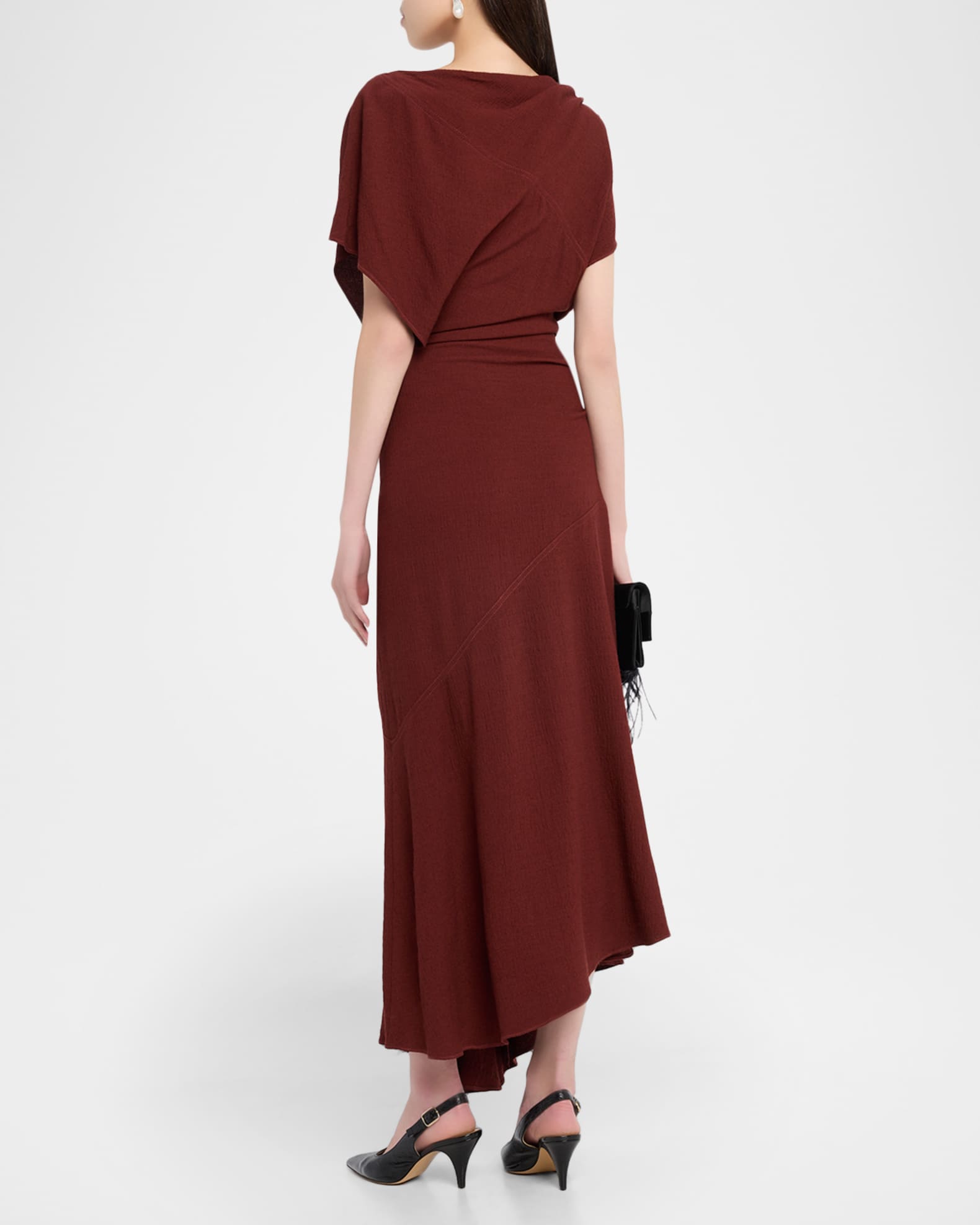 A.L.C. Dena Draped Crepe Midi Dress | Neiman Marcus