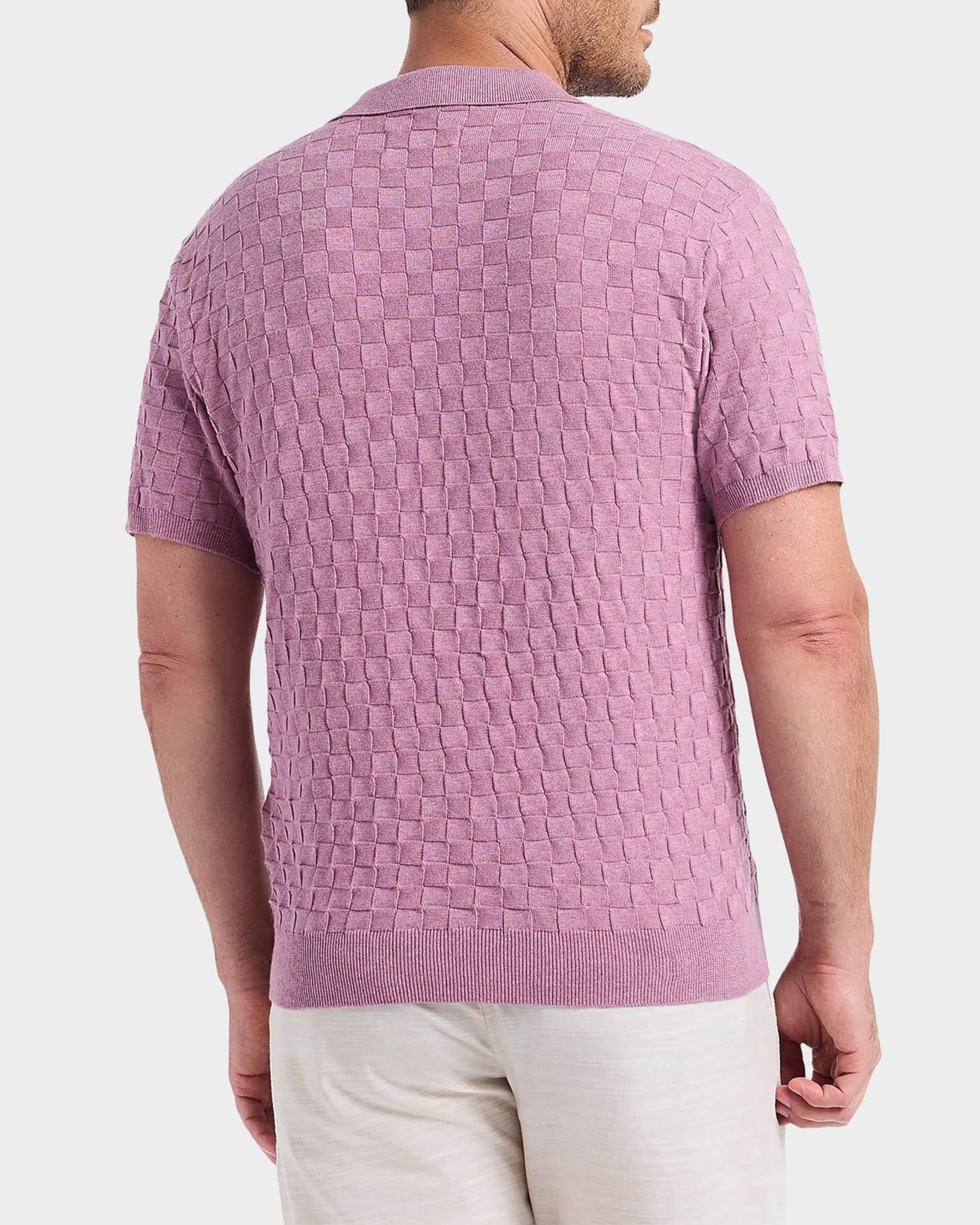 Robert Graham Men's Hampson Basketweave Polo Sweater | Neiman Marcus