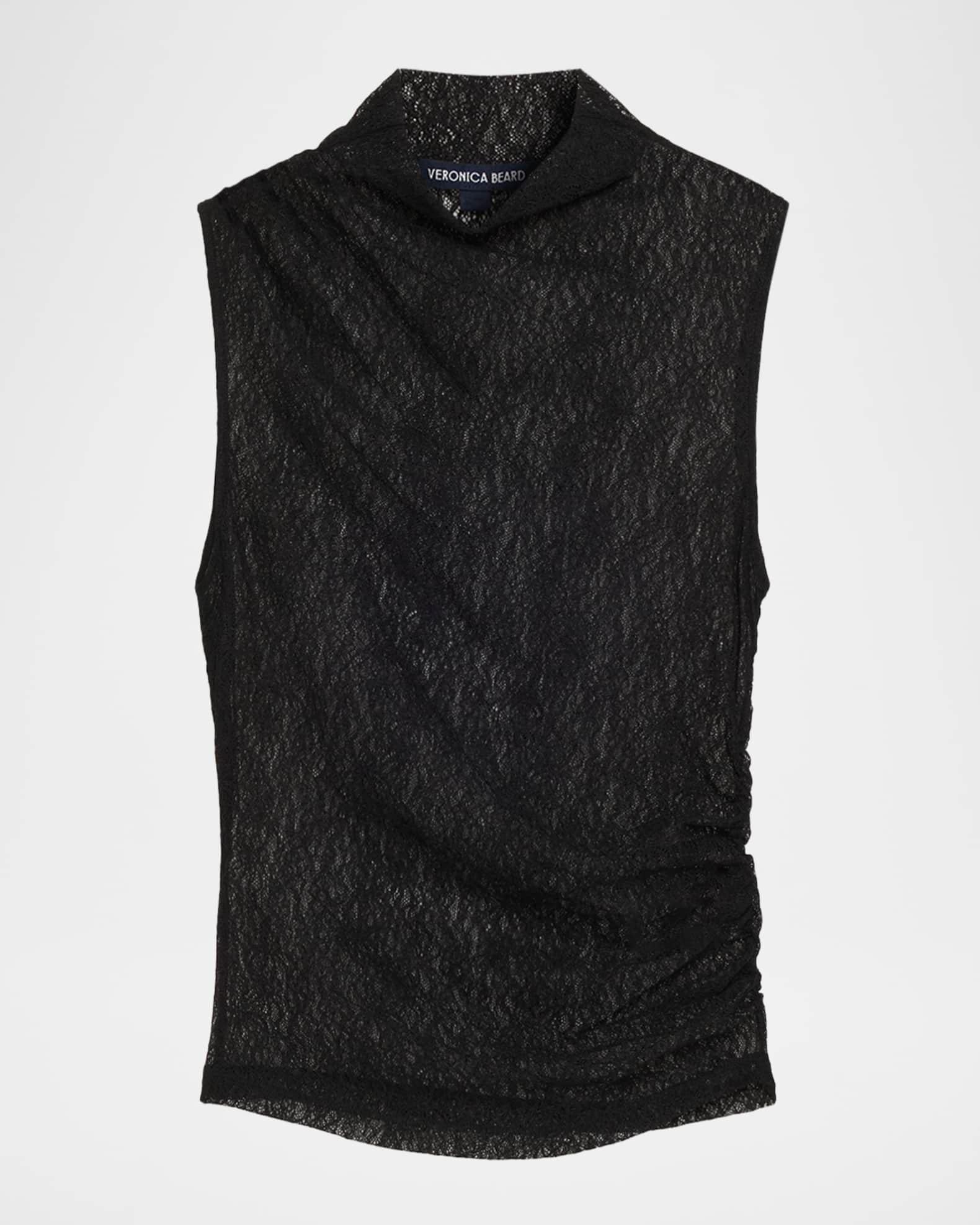 Veronica Beard Mylie Lace Mock-Neck Tank Top | Neiman Marcus