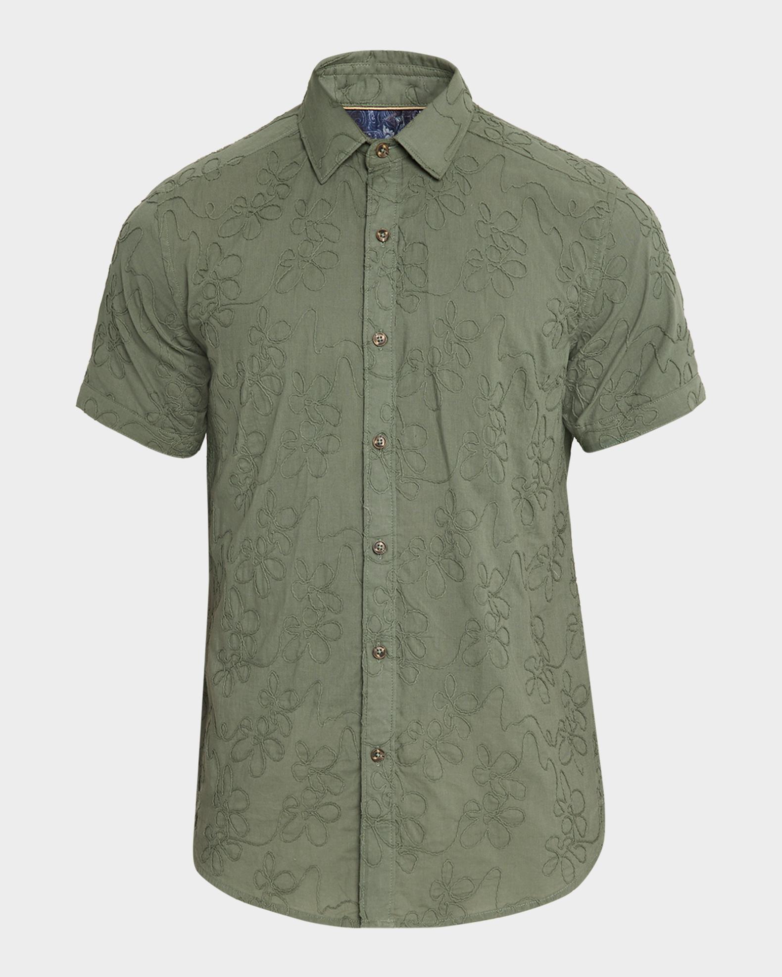 Robert Graham Men's Grafton Cotton Floral Embroidered Short-Sleeve ...