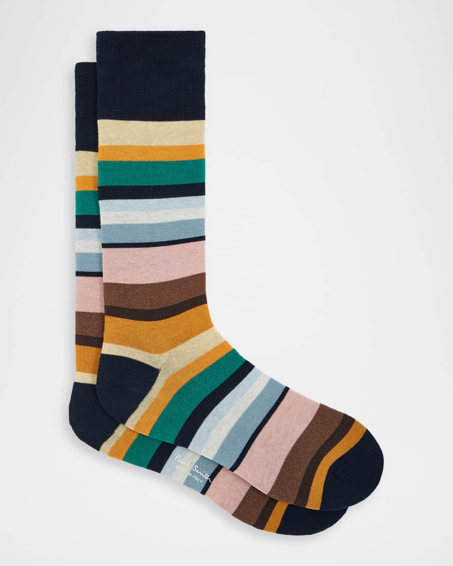 Paul Smith Men's Marek Color-Block Cotton Crew Socks | Neiman Marcus