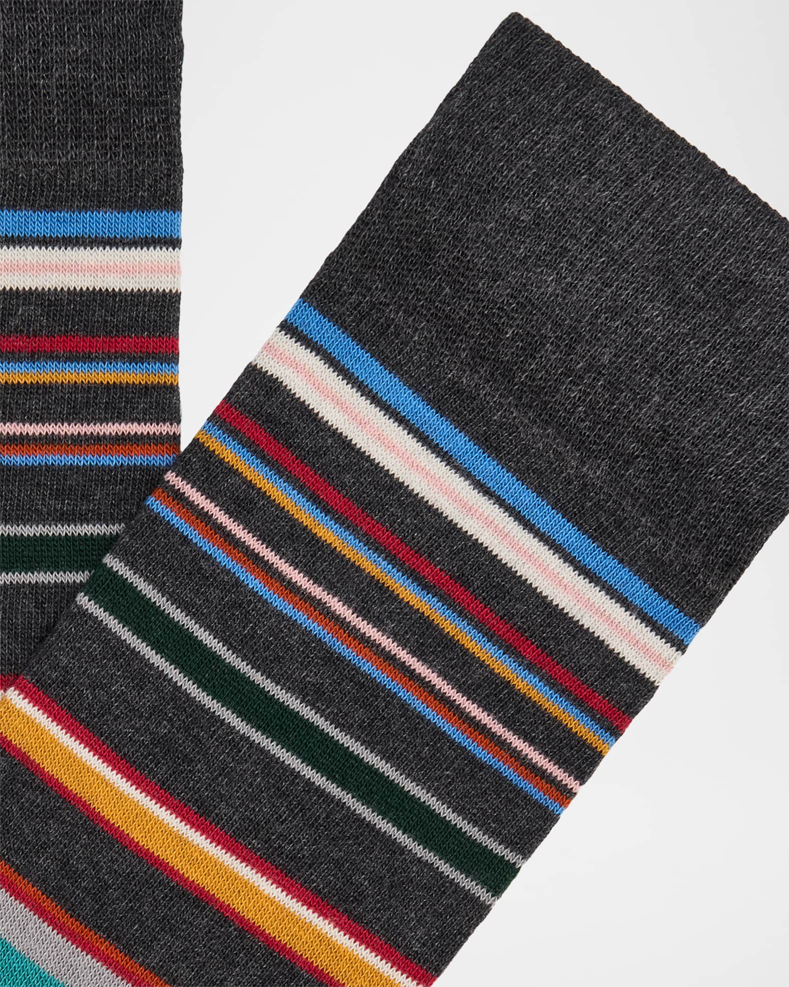 Paul Smith Men's Marek Color-Block Cotton Crew Socks | Neiman Marcus