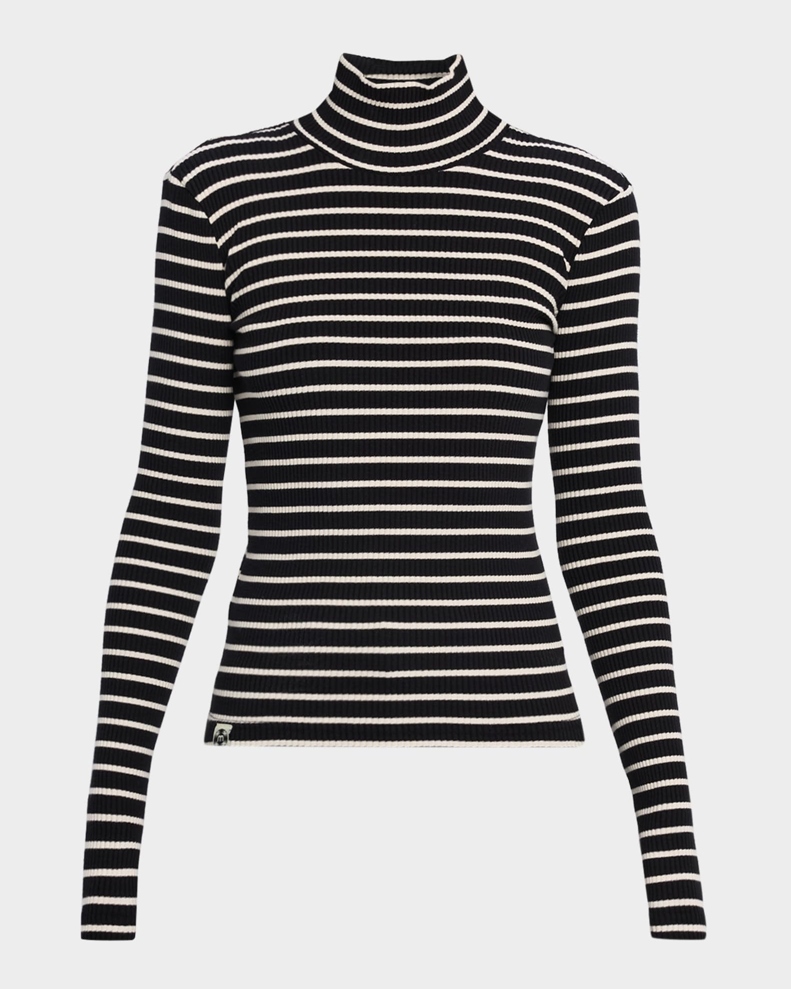 MOTHER The Long-Sleeve Hickey Turtleneck | Neiman Marcus