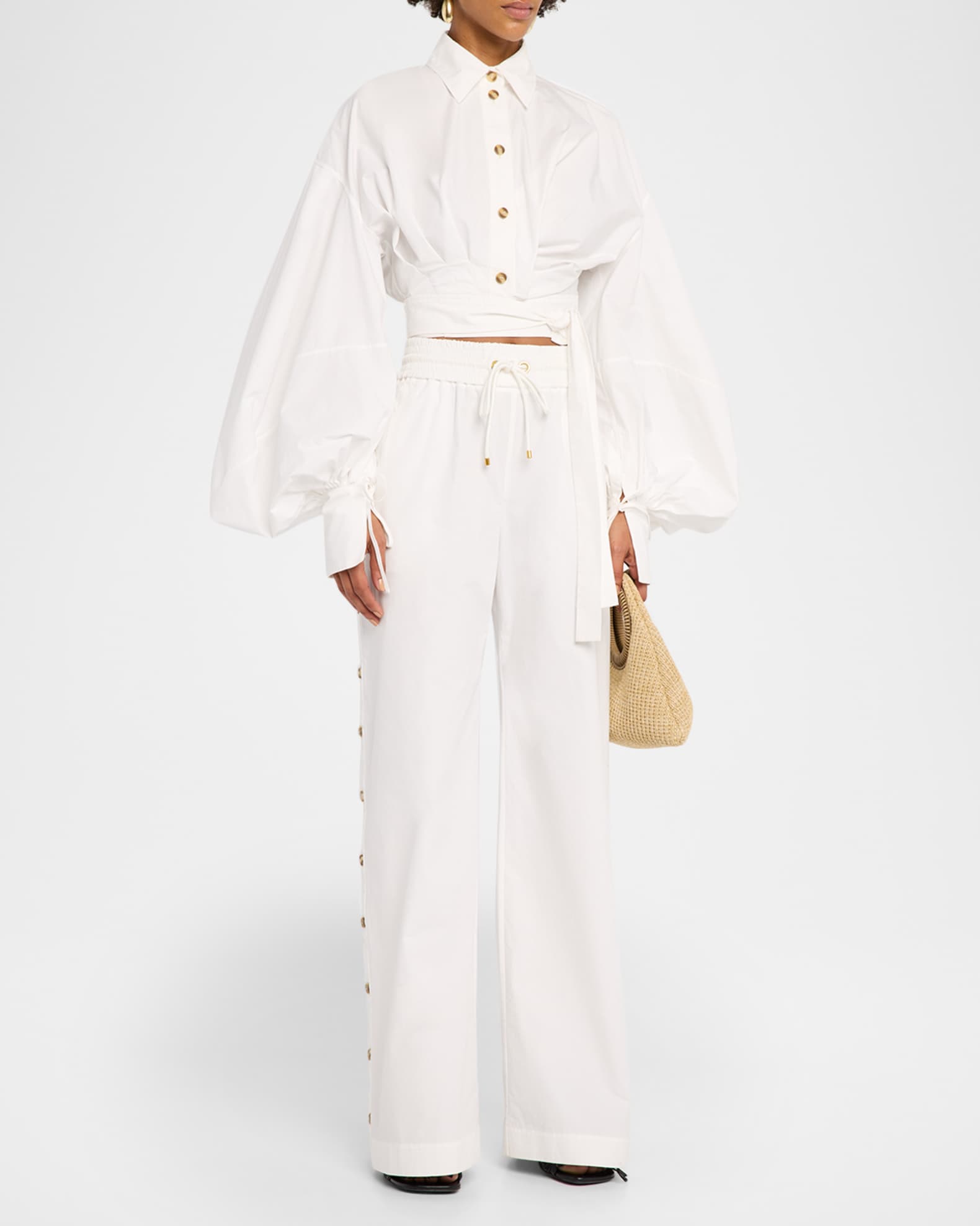 Zimmermann Rebellion Poplin Wrap Blouse | Neiman Marcus