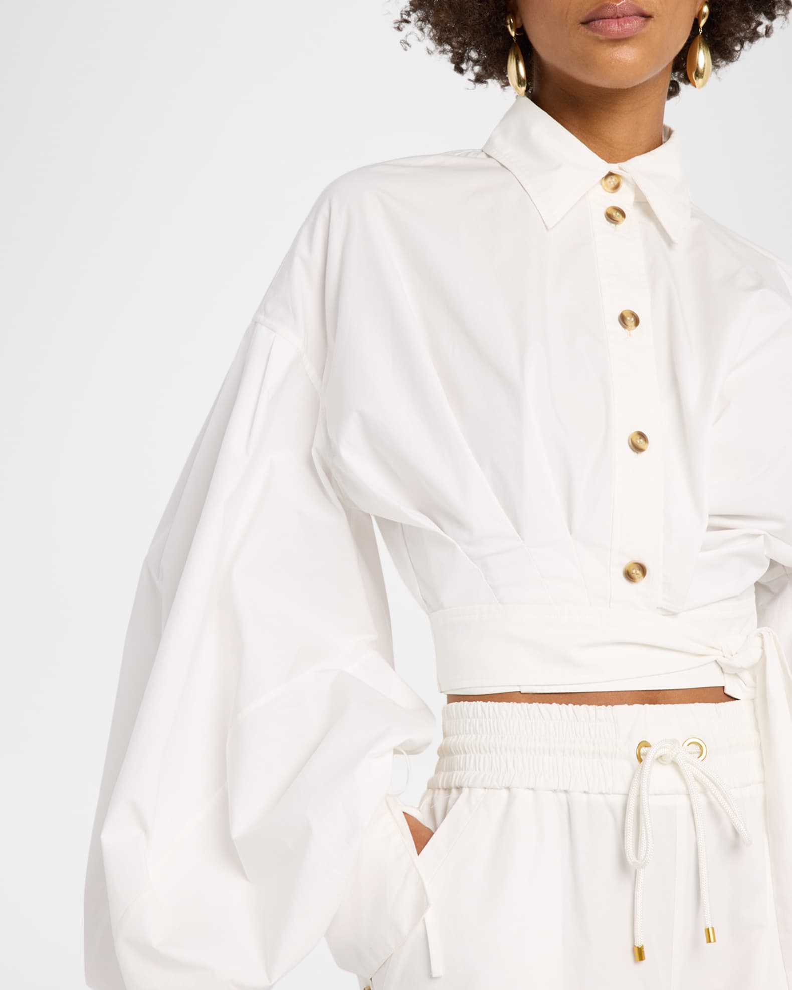 Zimmermann Rebellion Poplin Wrap Blouse | Neiman Marcus