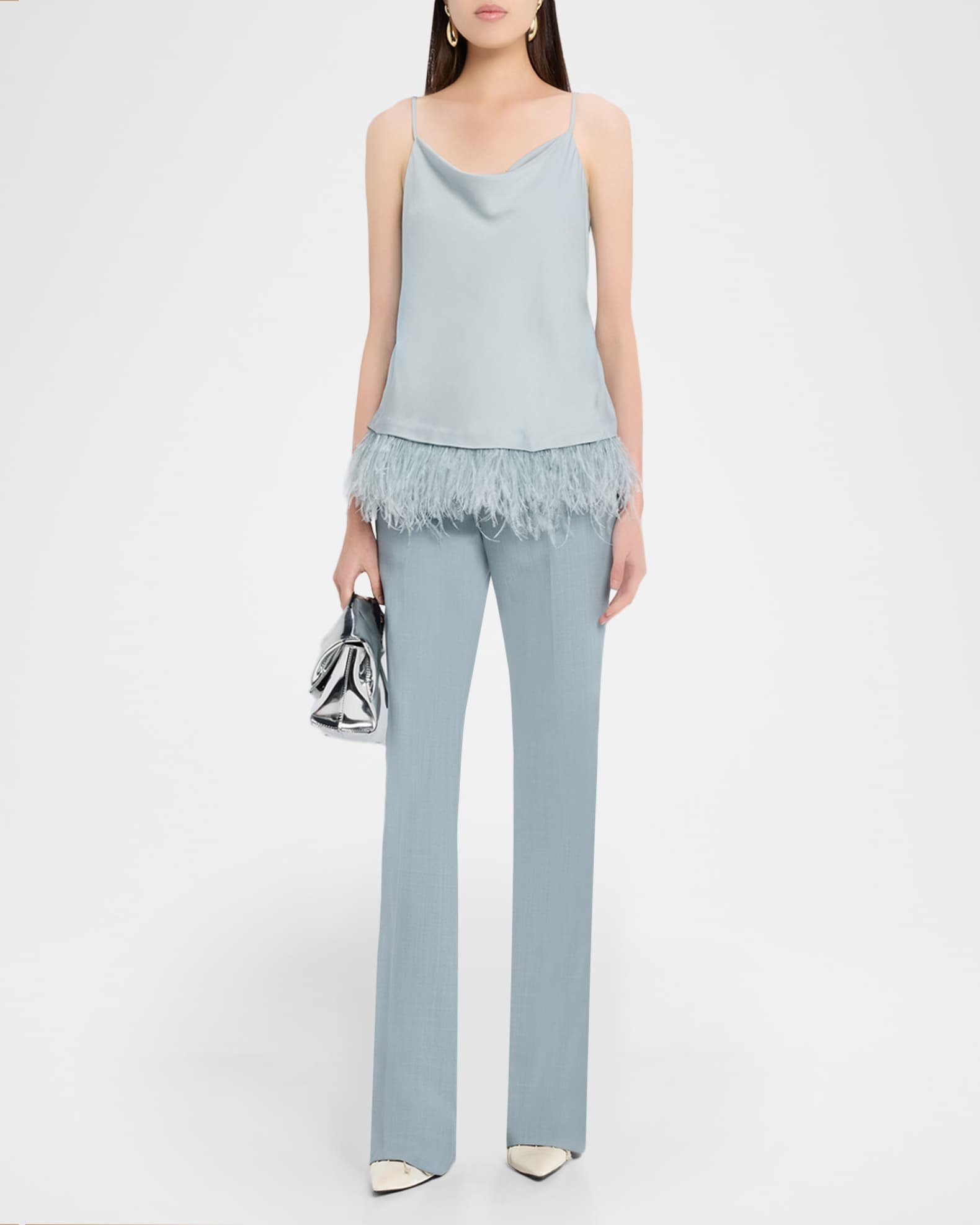 A.L.C. Eliza Feather Trimmed Camisole Top | Neiman Marcus