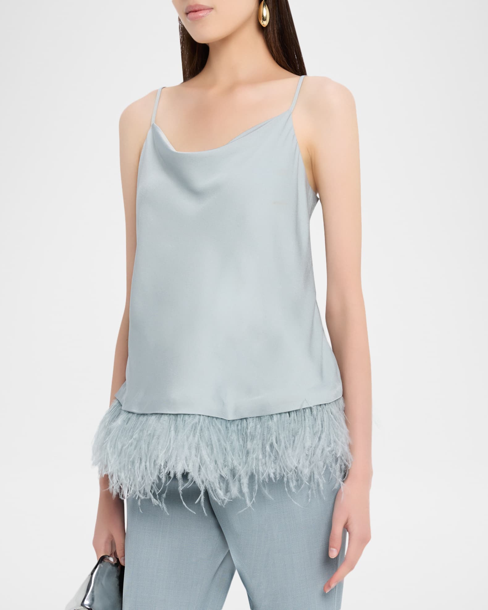 A.L.C. Eliza Feather Trimmed Camisole Top | Neiman Marcus