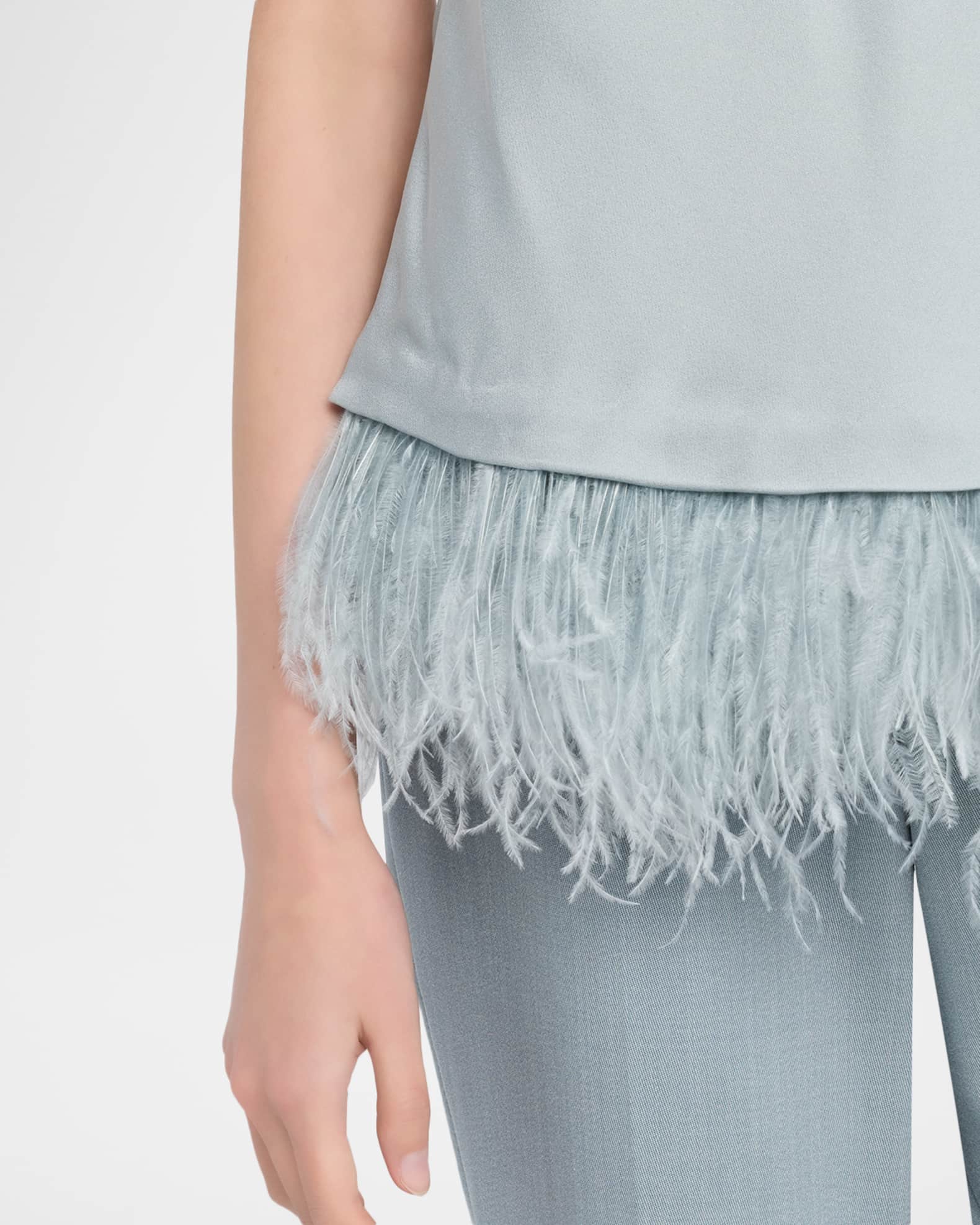 A.L.C. Eliza Feather Trimmed Camisole Top | Neiman Marcus