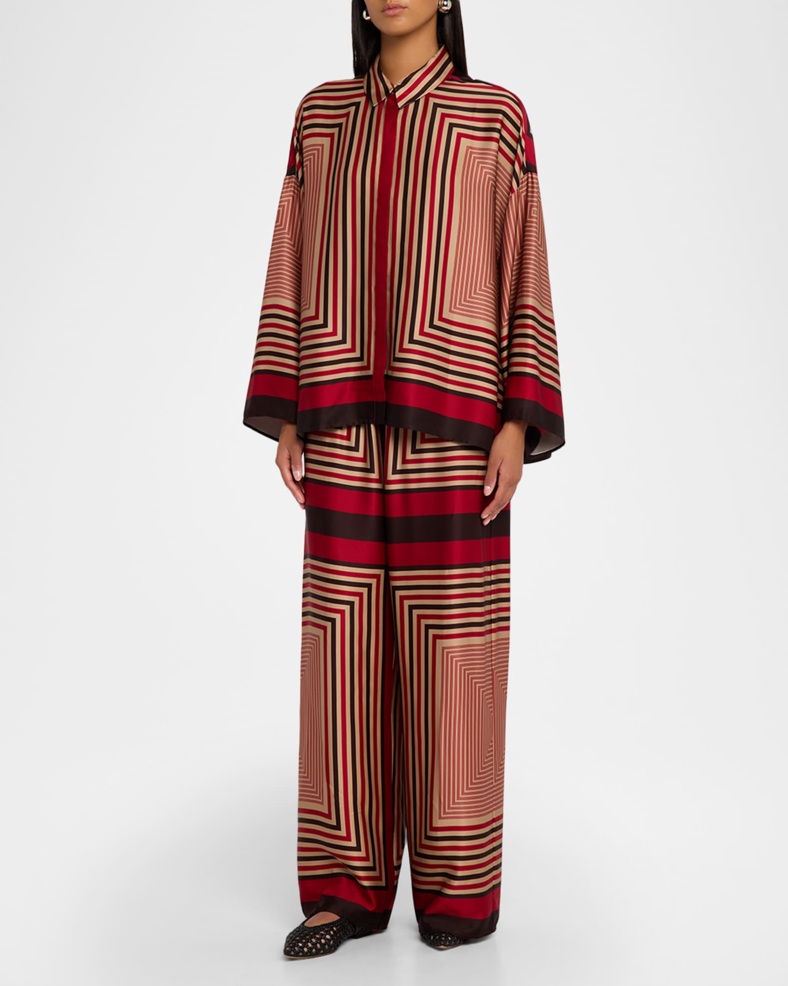 Faithfull the Brand Cora Geometric Striped Shirt | Neiman Marcus