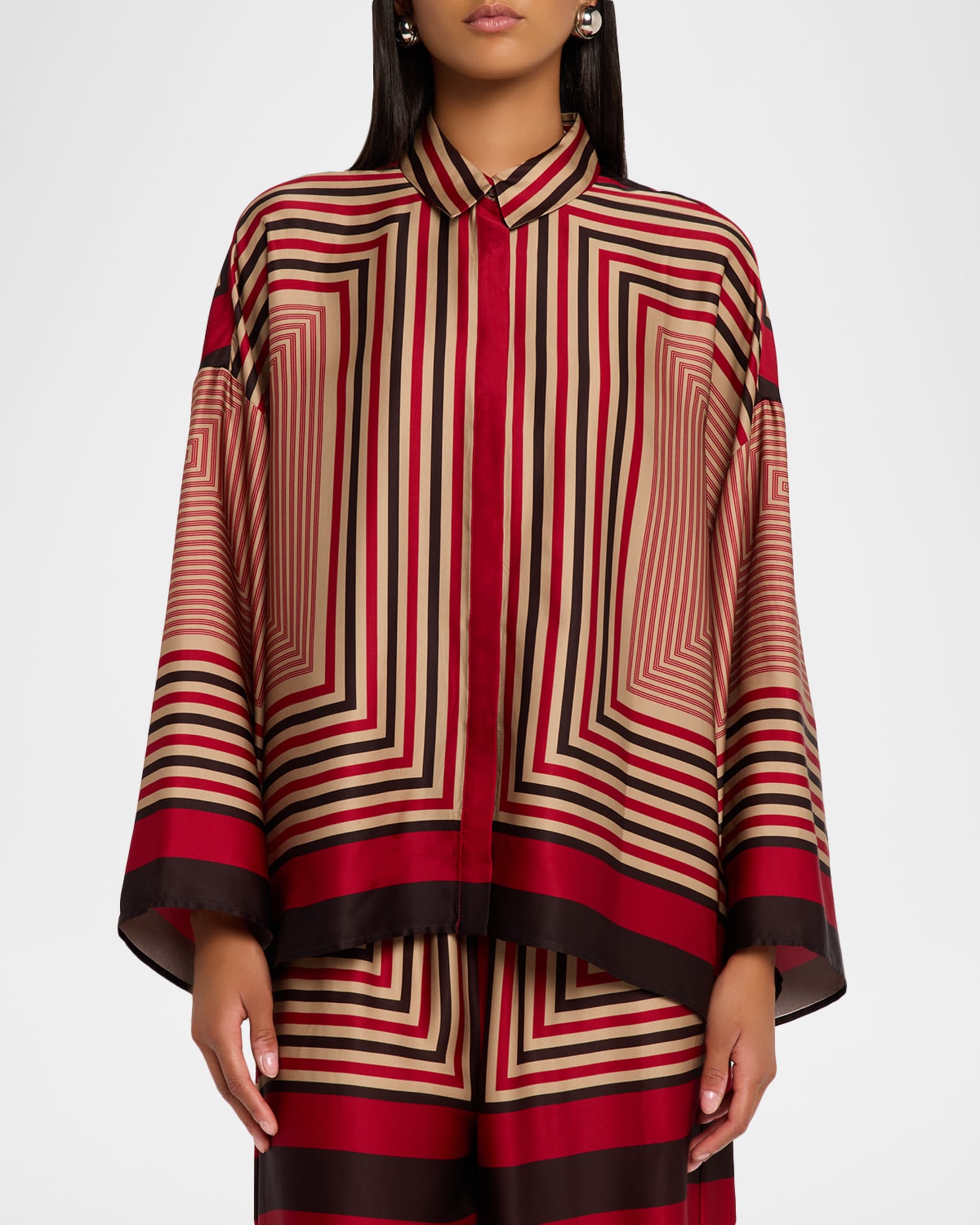 Faithfull the Brand Cora Geometric Striped Shirt | Neiman Marcus