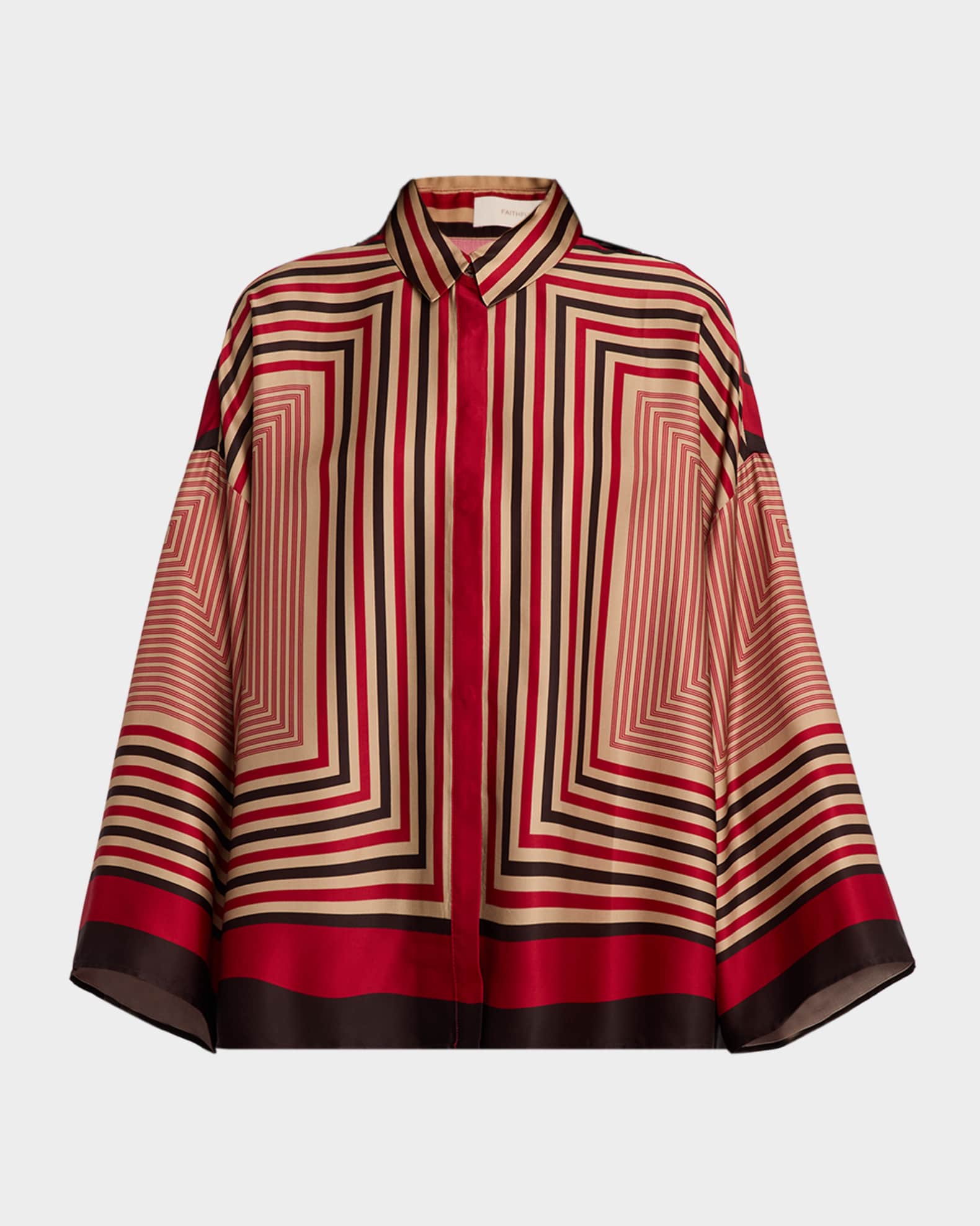 Faithfull the Brand Cora Geometric Striped Shirt | Neiman Marcus