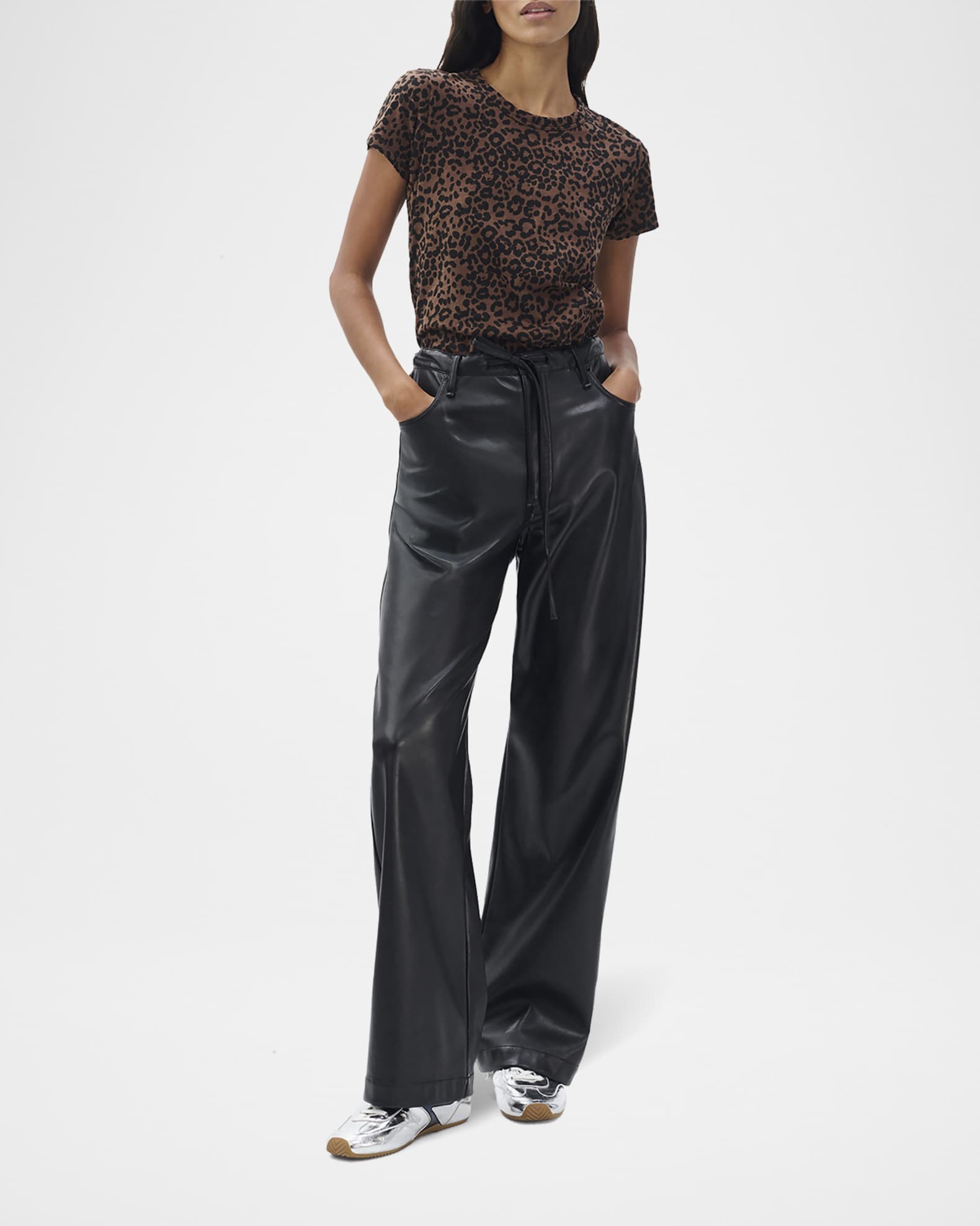 Rag & Bone Short-Sleeve Leopard Tee | Neiman Marcus