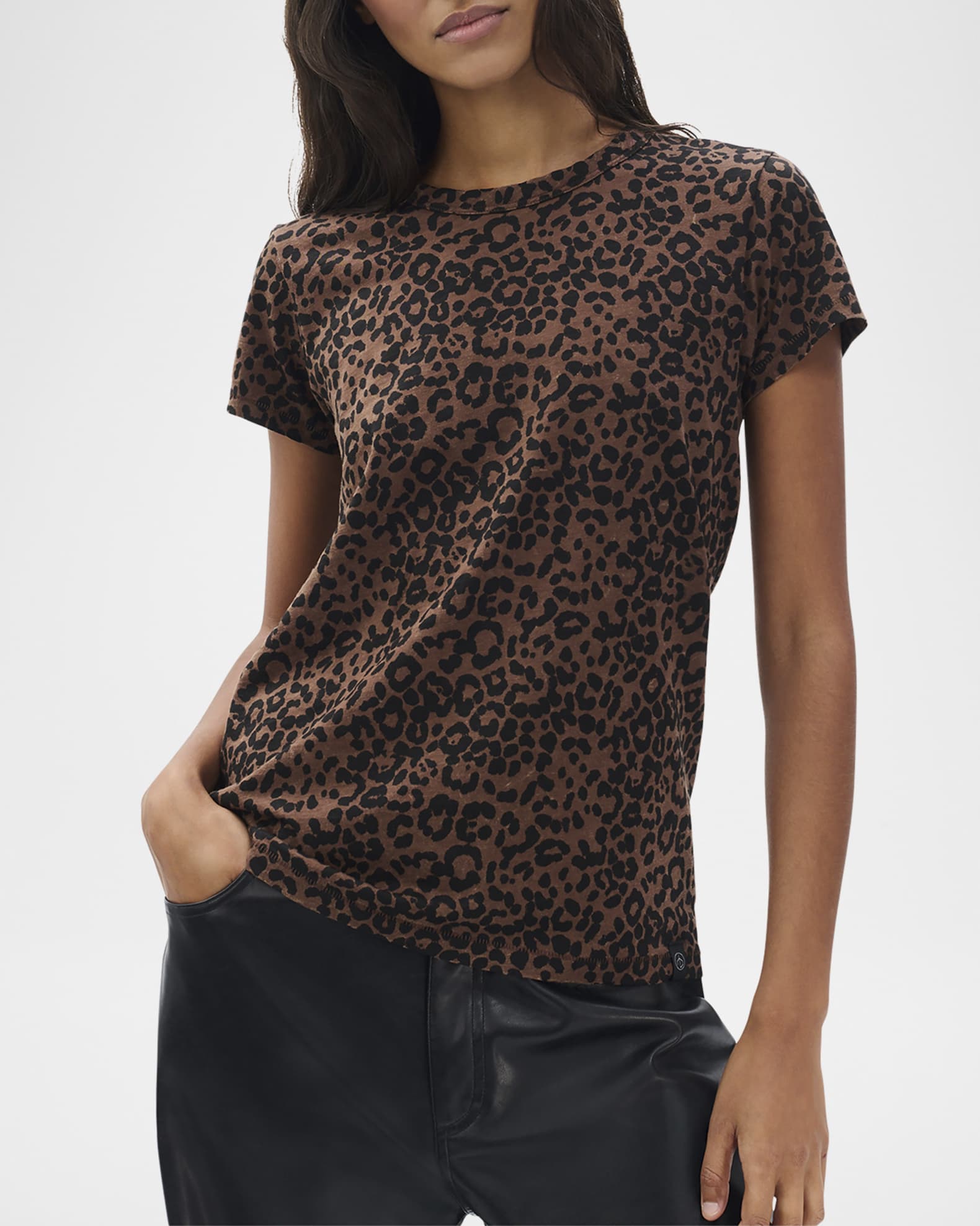 Rag & Bone Short-Sleeve Leopard Tee | Neiman Marcus