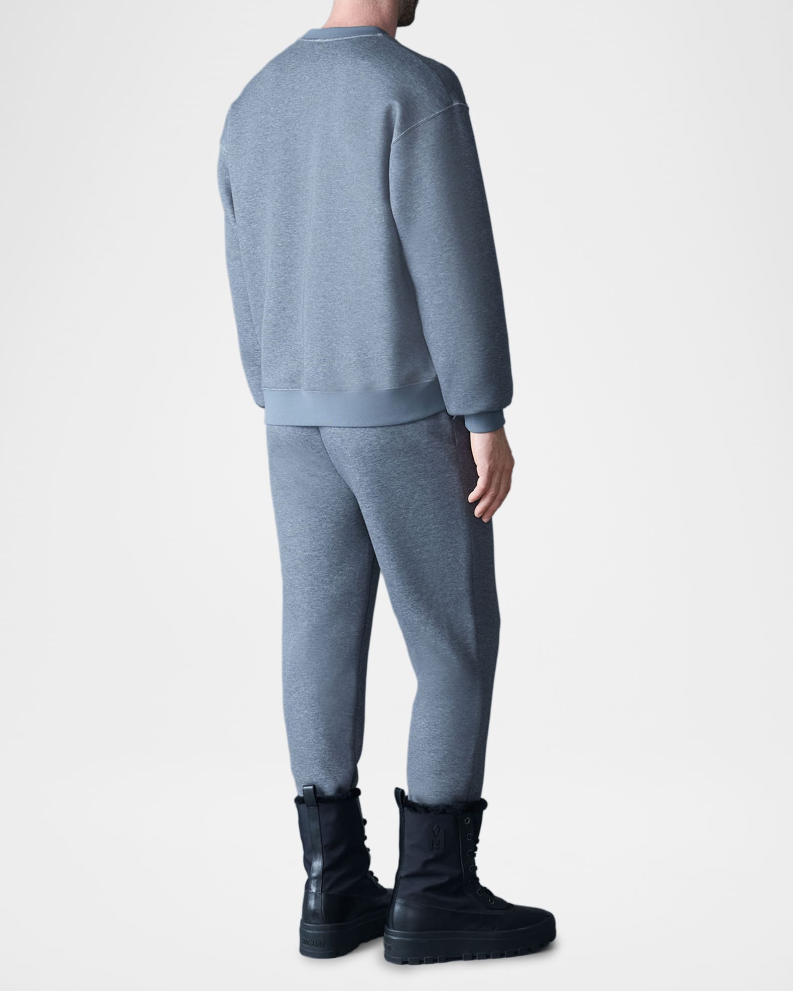 Mackage Men's Julian Double-Face Jersey Silicone-Logo Crewneck Sweater ...