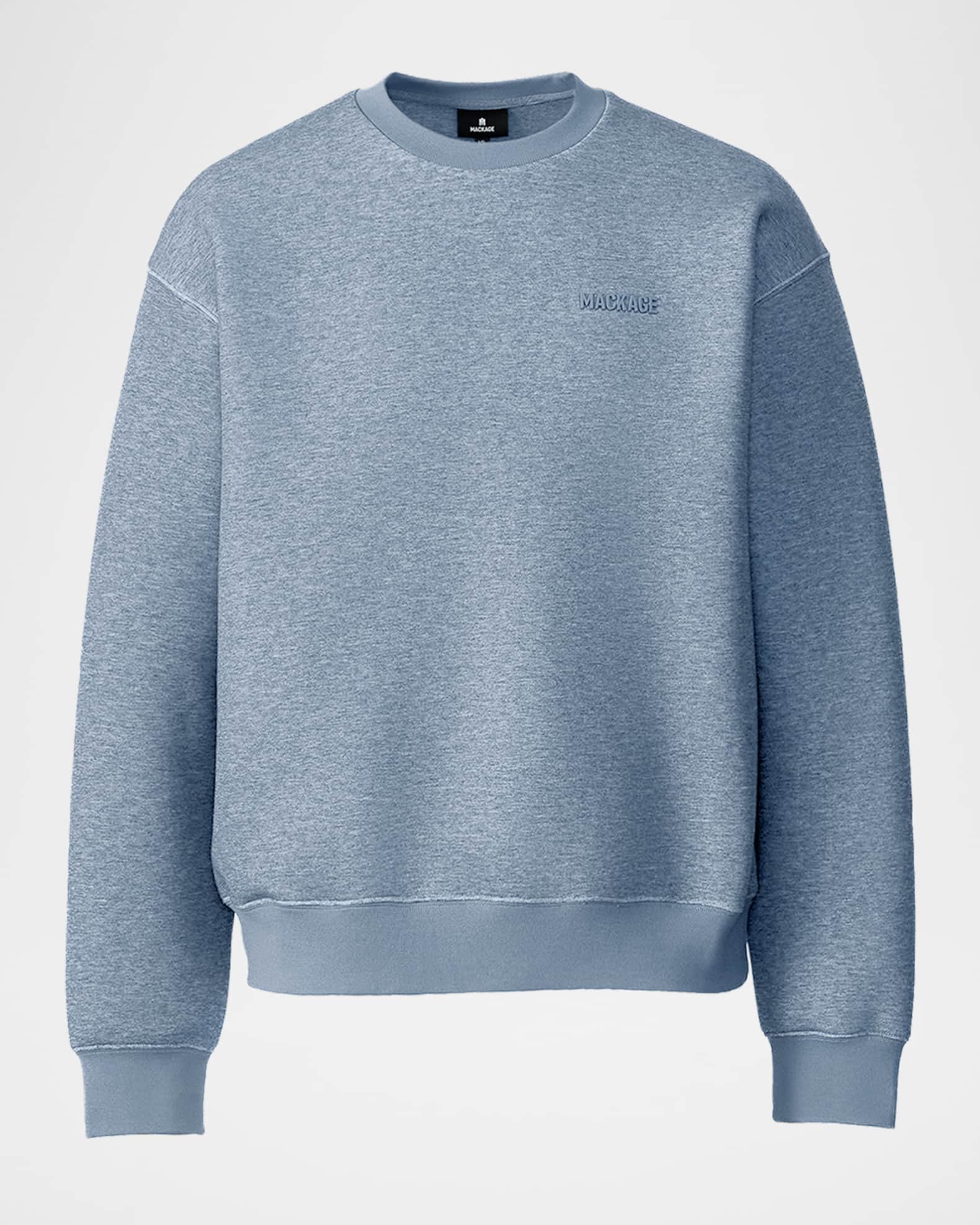 Mackage Men's Julian Double-Face Jersey Silicone-Logo Crewneck Sweater ...