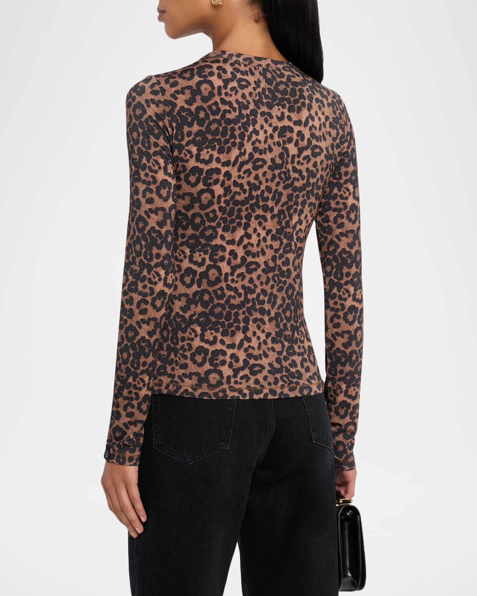 Rag & Bone Luca Long-Sleeve Leopard Tee | Neiman Marcus