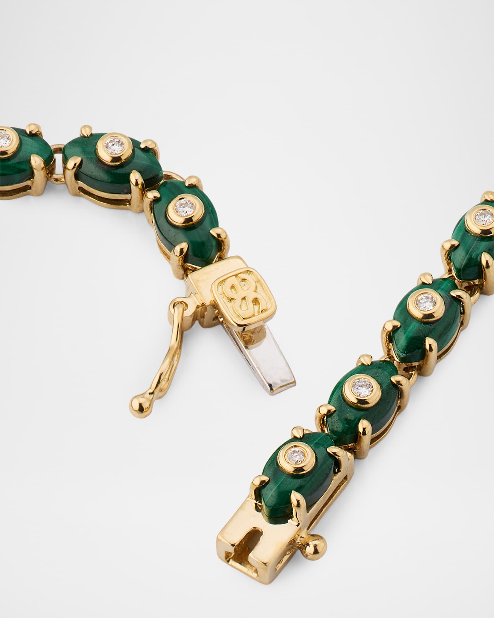 Sydney Evan Tiny Carved Malachite Evil Eye Necklace with Diamonds ...